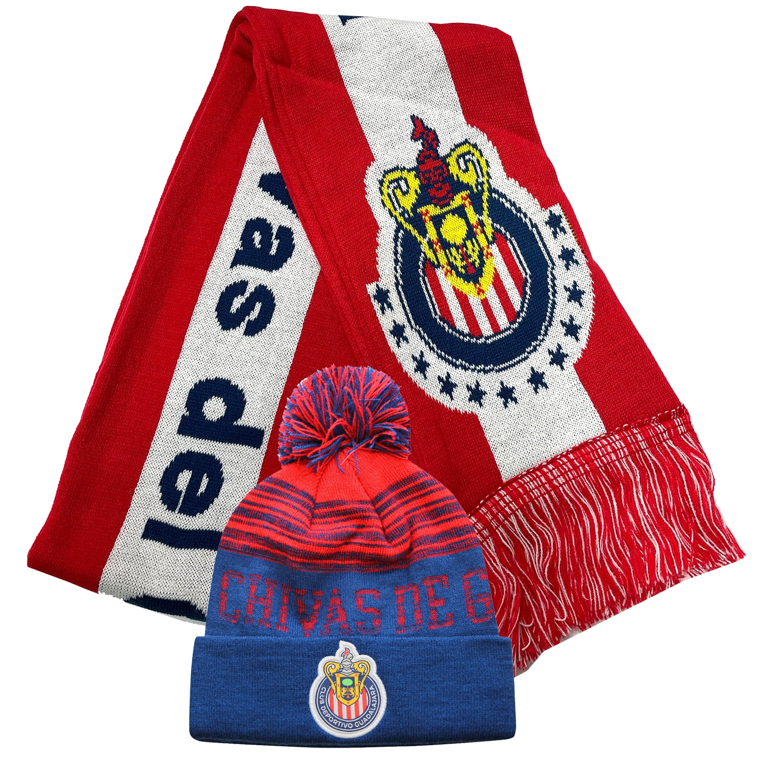 Chivas De Guadalajara Scarf and Beanie hat Winter 2021 2022 Authentic ...