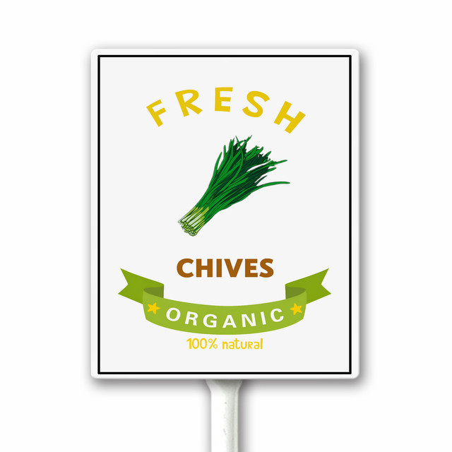Chives Metal Sign Outdoor Plant Label Funny Vegetable Garden Sign ...