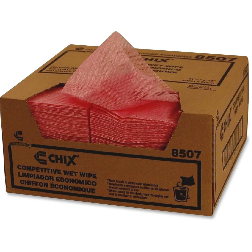Chix Chicopee 8507 Competitive Wet Wipes - 24" Length x 13.50" Width ...