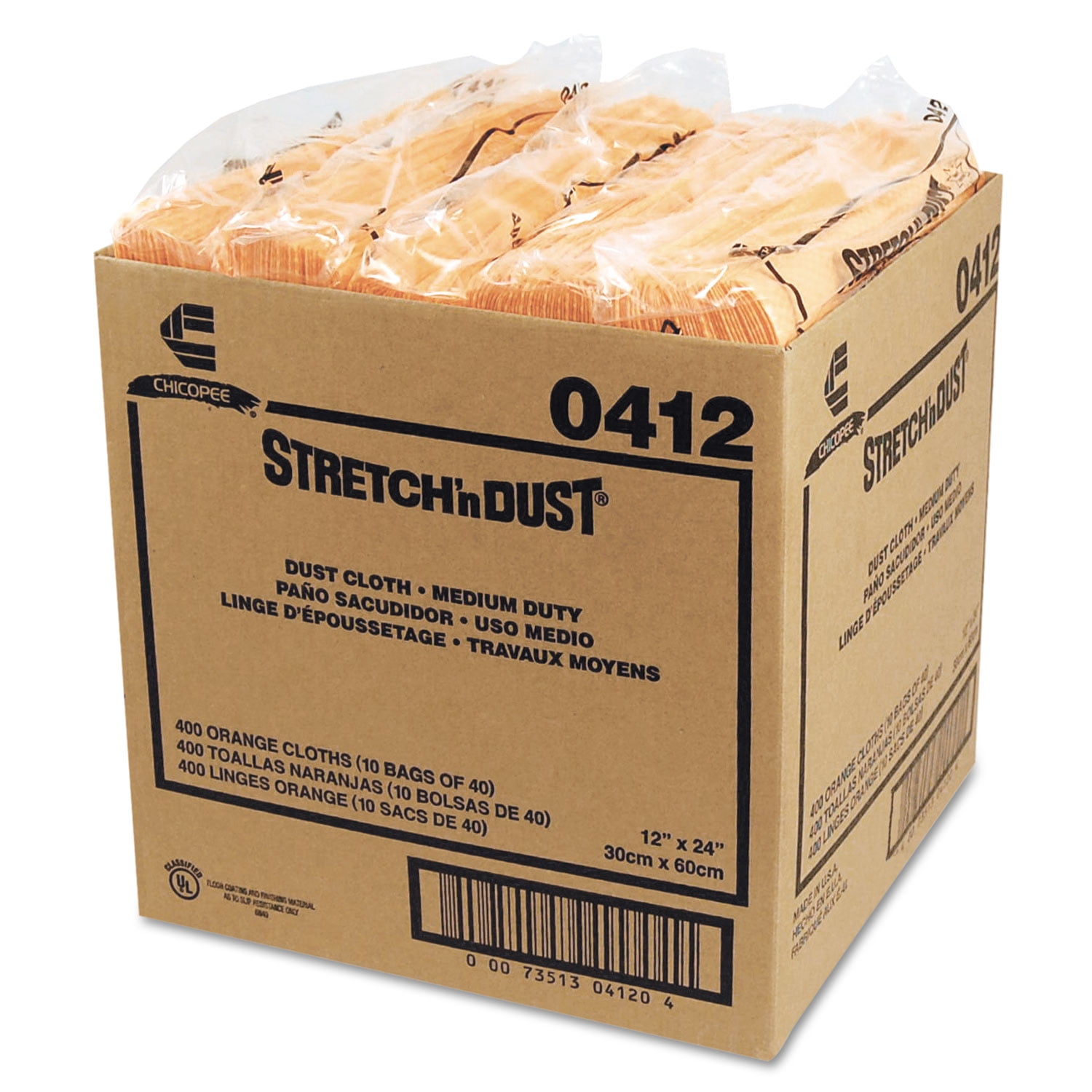 Chix Stretch 'n Dust Cloths, 11.63 x 24, Yellow, 40 Cloths/Pack, 10 ...