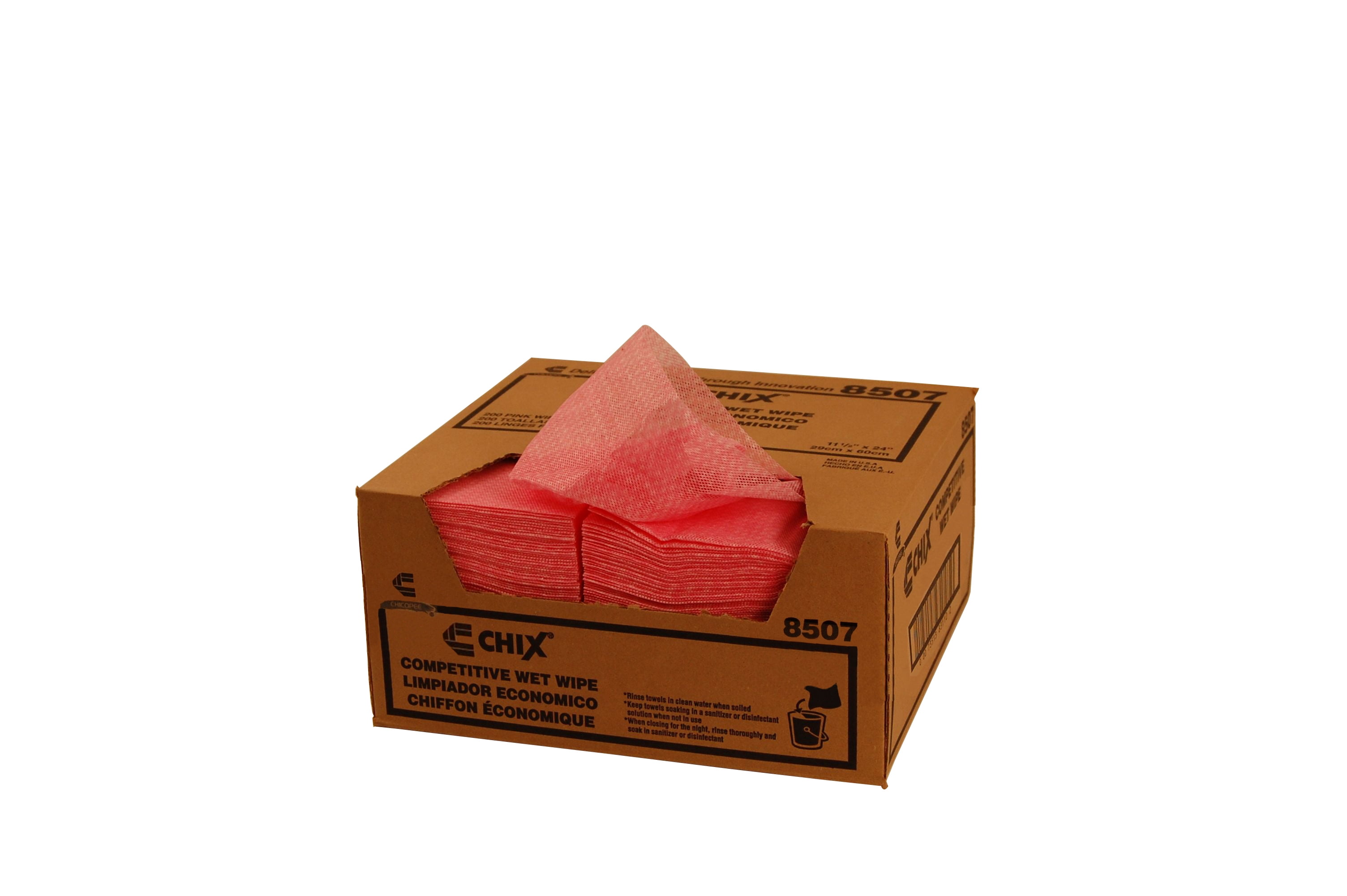 Chix Wet Wipes, 11 1/2 x 24, White/Pink, 200/Carton - Walmart.com
