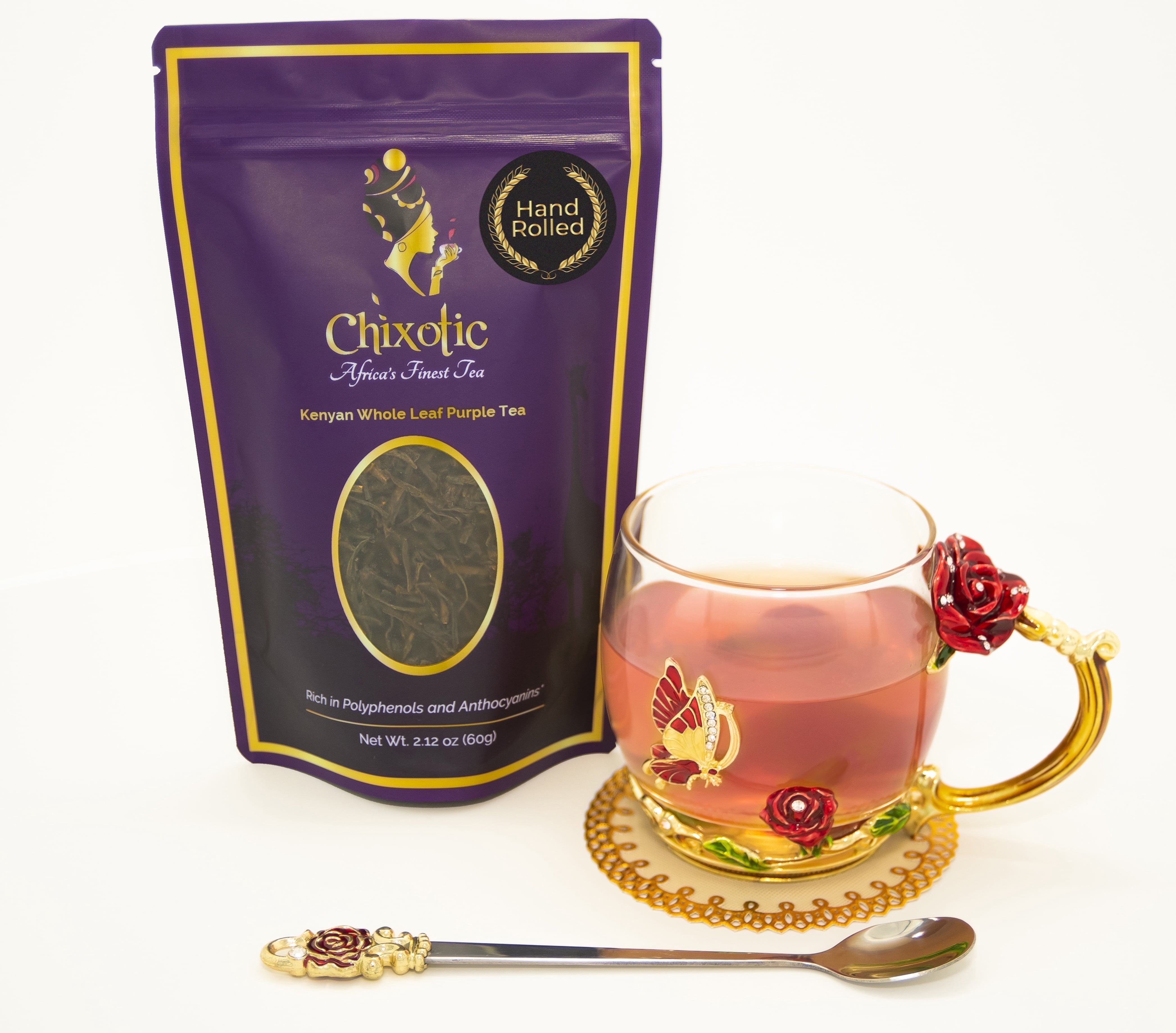 Chixotic Whole Leaf Purple Tea - Hand Rolled, Naturally Low Caffeine ...