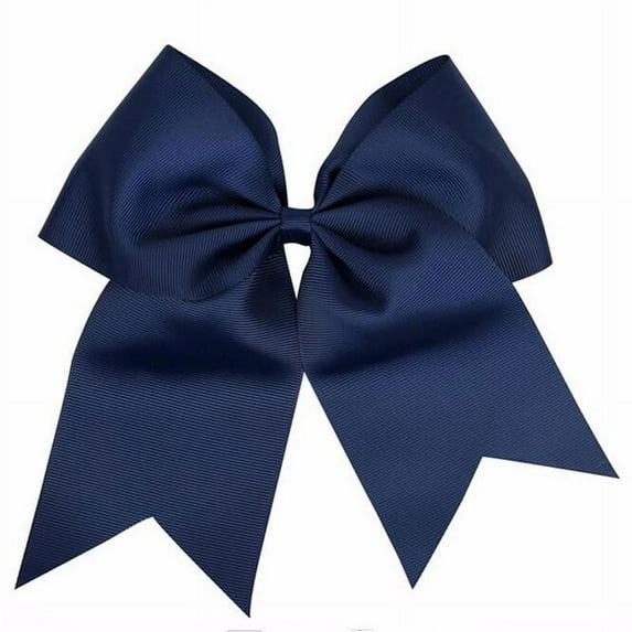 Chixx Hair Bows Solid Navy Blue Cheer Bow, 8 Inch Size, Grosgrain ...