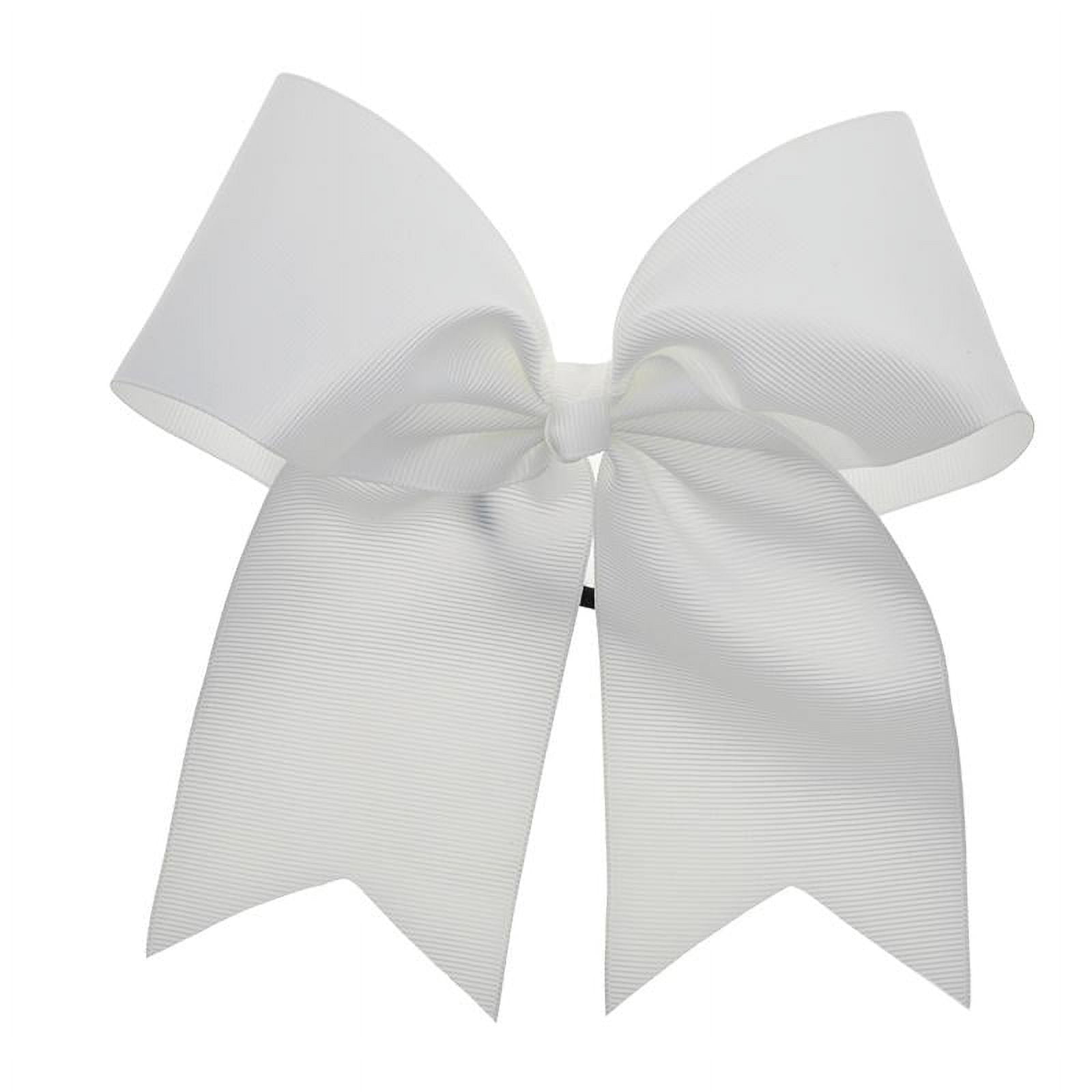 Chixx Solid Plain Basic Cheer Dance Softball Bows- White - Walmart.com