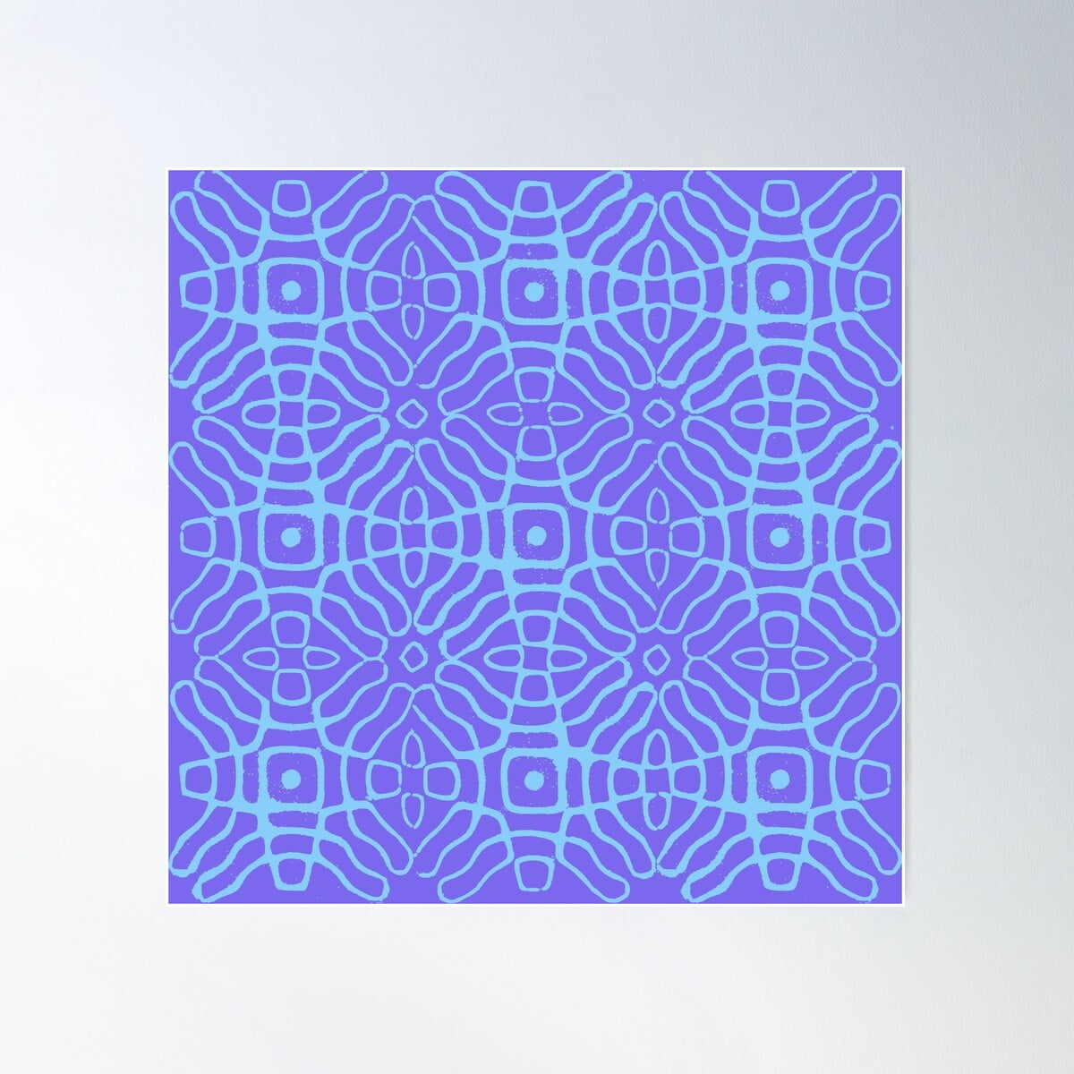 Chladni Pattern Blue Poster Wall Art, Modern Wall Decor For Living Room ...