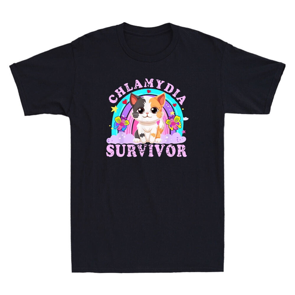 Chlamydia Survivor Cute Cat Meme Funny Cats Kitty Lover Gift Retro Men ...