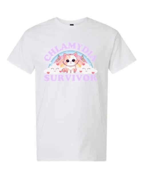 Chlamydia Survivor Funny Cat Meme Health Humor Cotton T Shirt, unisex ...