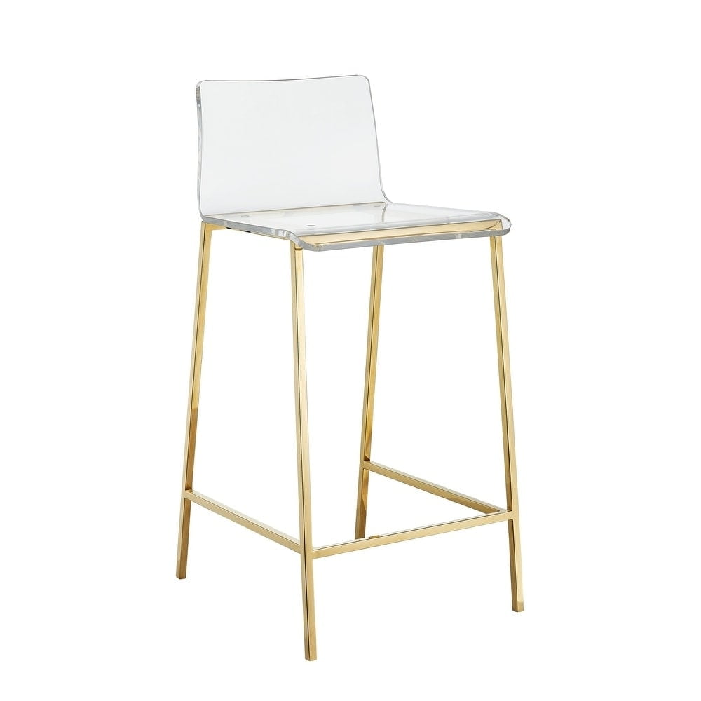 Chloe 26in Acrylic Gold Bar Stools Gold - Walmart.com