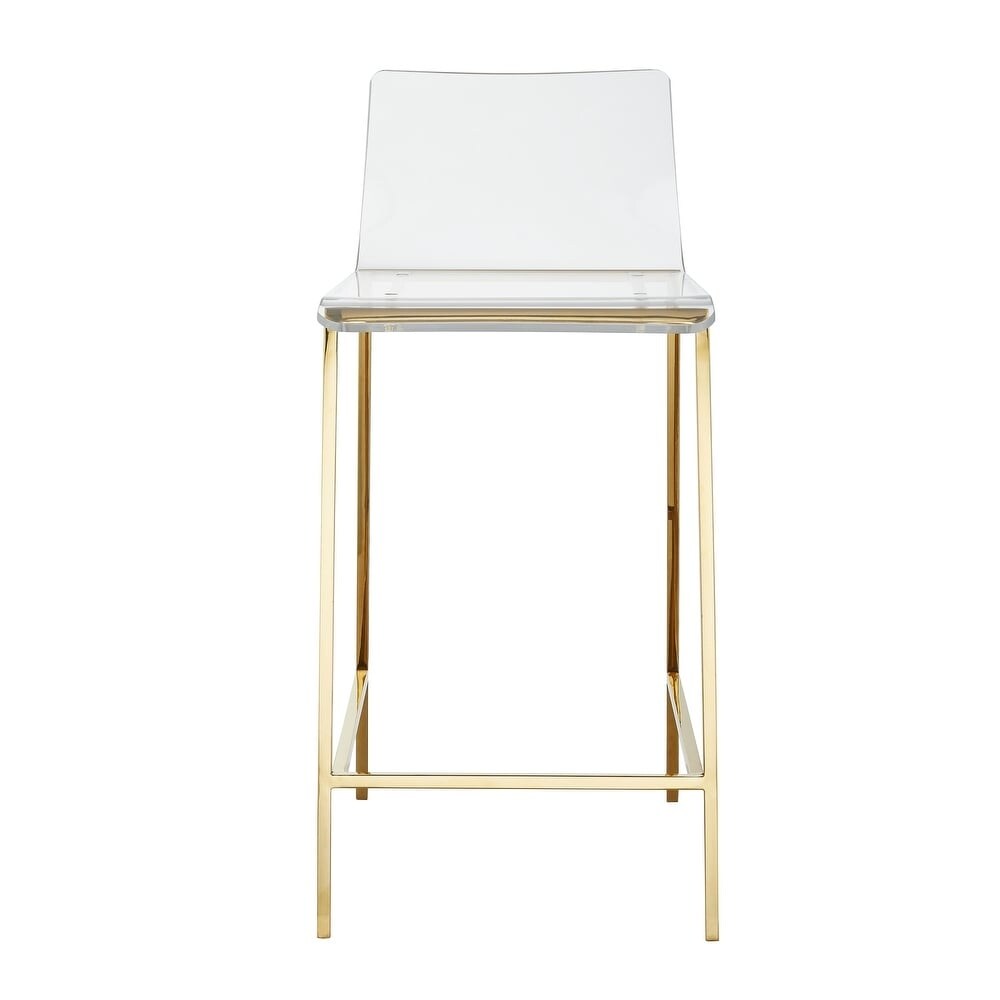 Chloe 26in Acrylic Gold Bar Stools Gold - Walmart.com