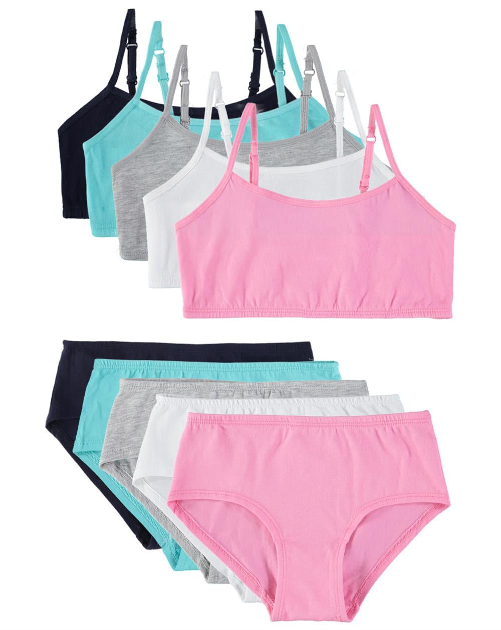 Chloe B. Popular Girls 7-14 Cotton 10-Pack Matching Bra & Panty Set ...