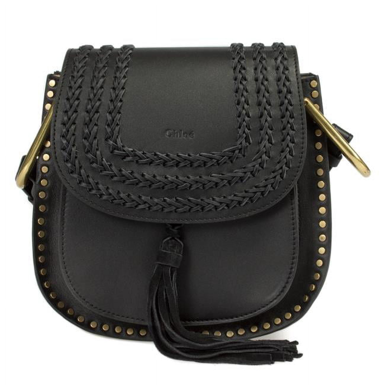 Chloe CHL-HBAG-HSON-BLK-GLD-S Hudson Calfskin Shoulder Bag, Black with Gold Hardware - Walmart.com
