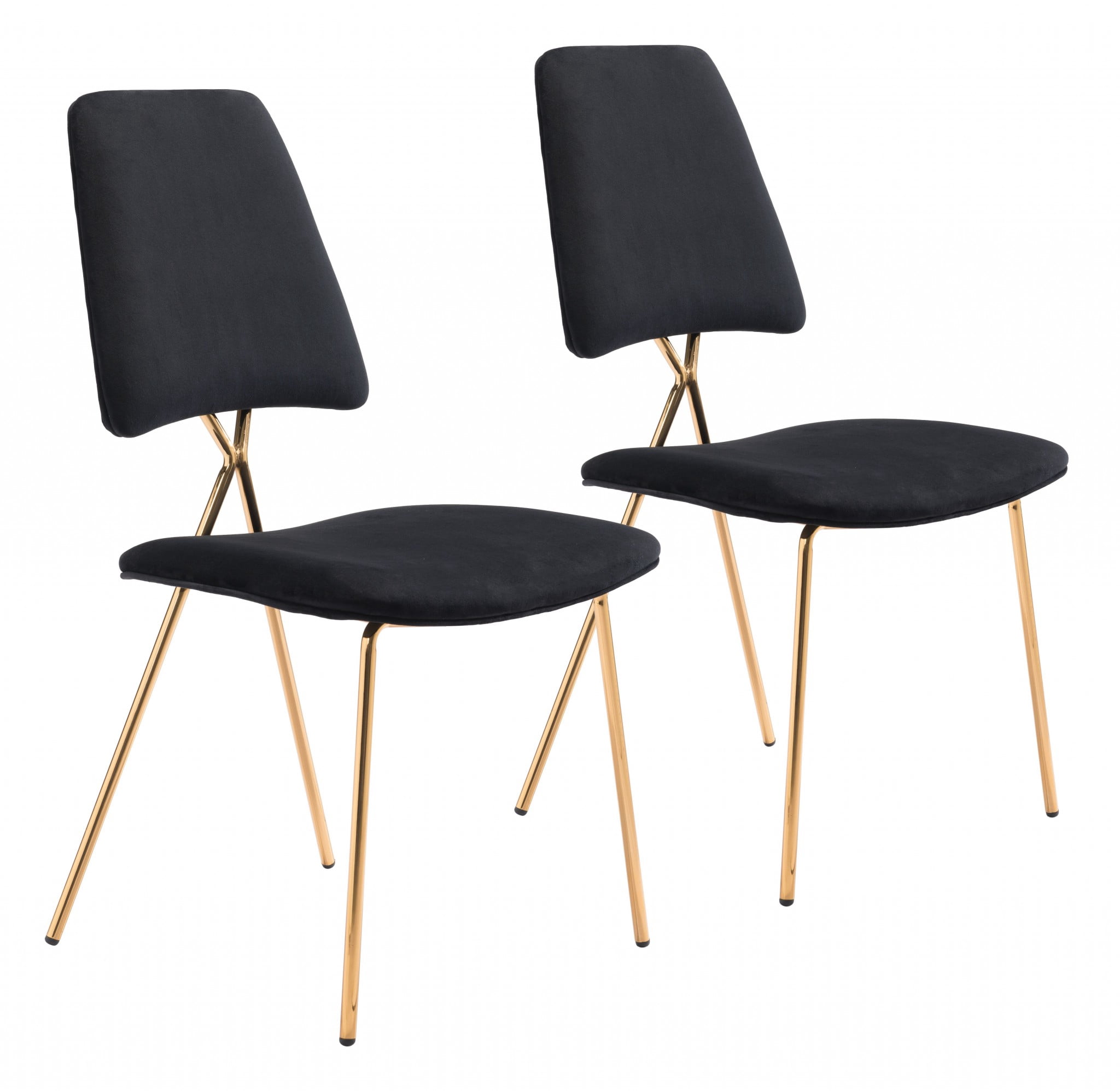 Chloe Dining Chair (Set of 2) Black & Gold - Walmart.com