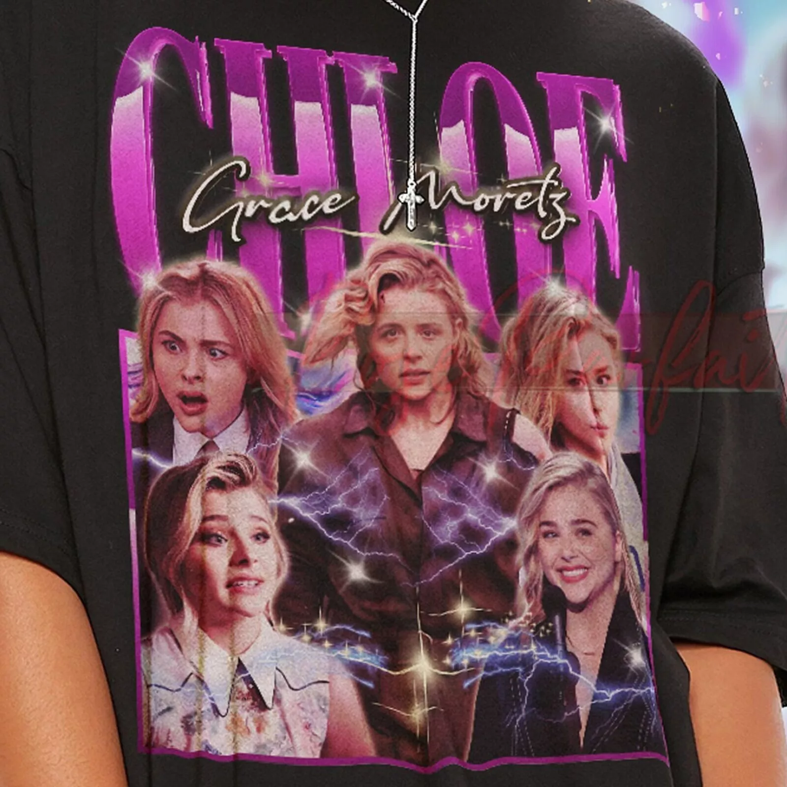 Chloe Grace Moretz Retro T-shirt - Chloe Grace Moretz Homage Tee, Chloe ...