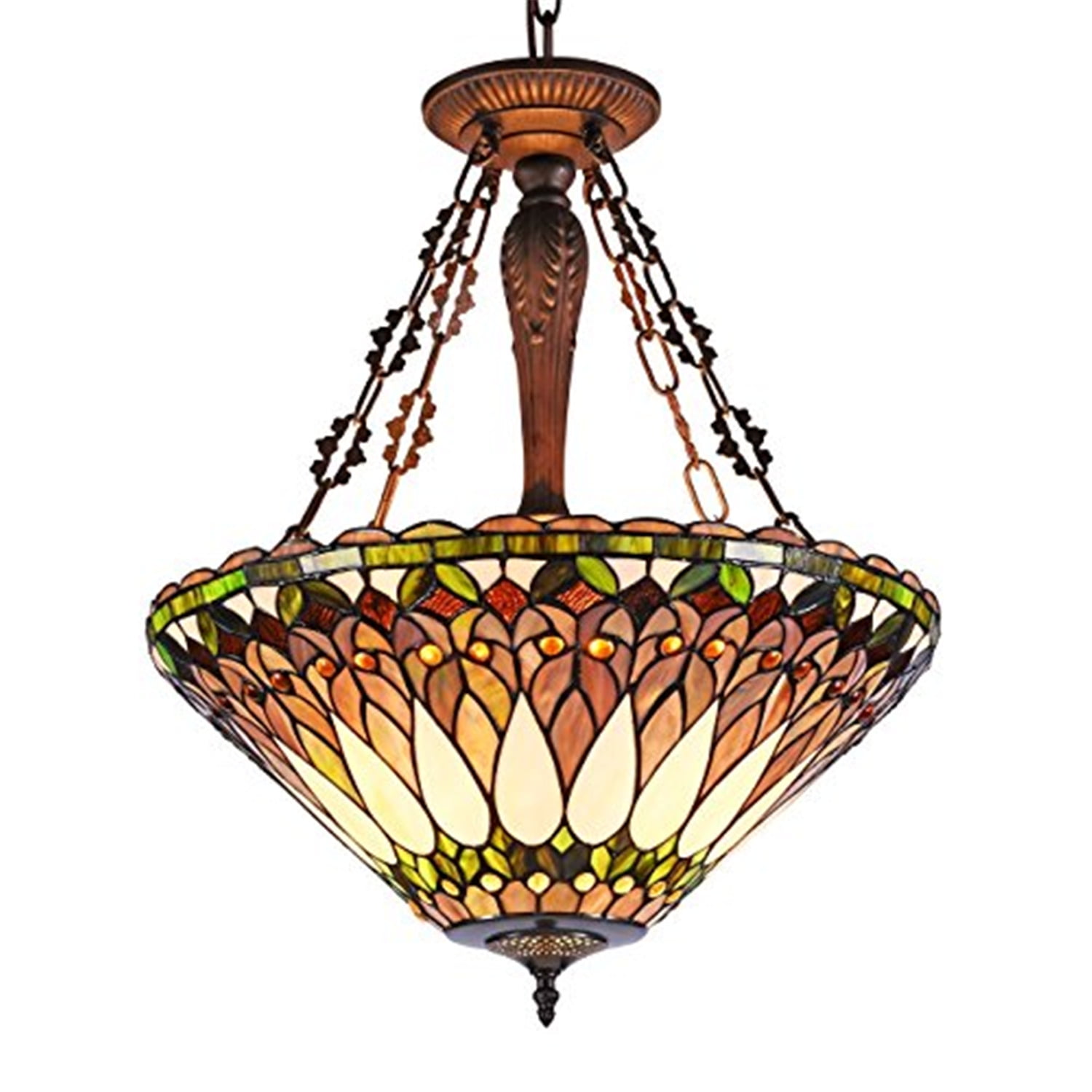 Chloe Lighting CH36933GV20-UH3 Walden Tiffany-Style 3 Light Inverted ...