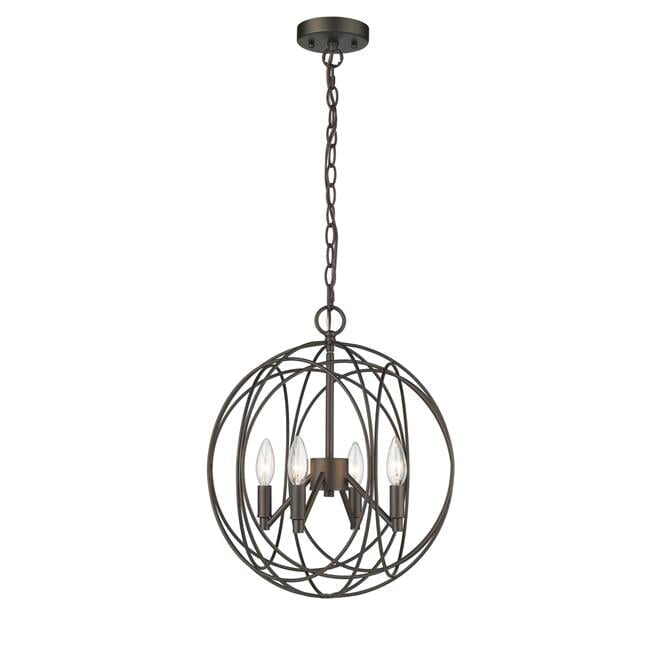 Chloe Lighting Ella Farmhouse 4 Light Rubbed Bronze Ceiling Pendant ...