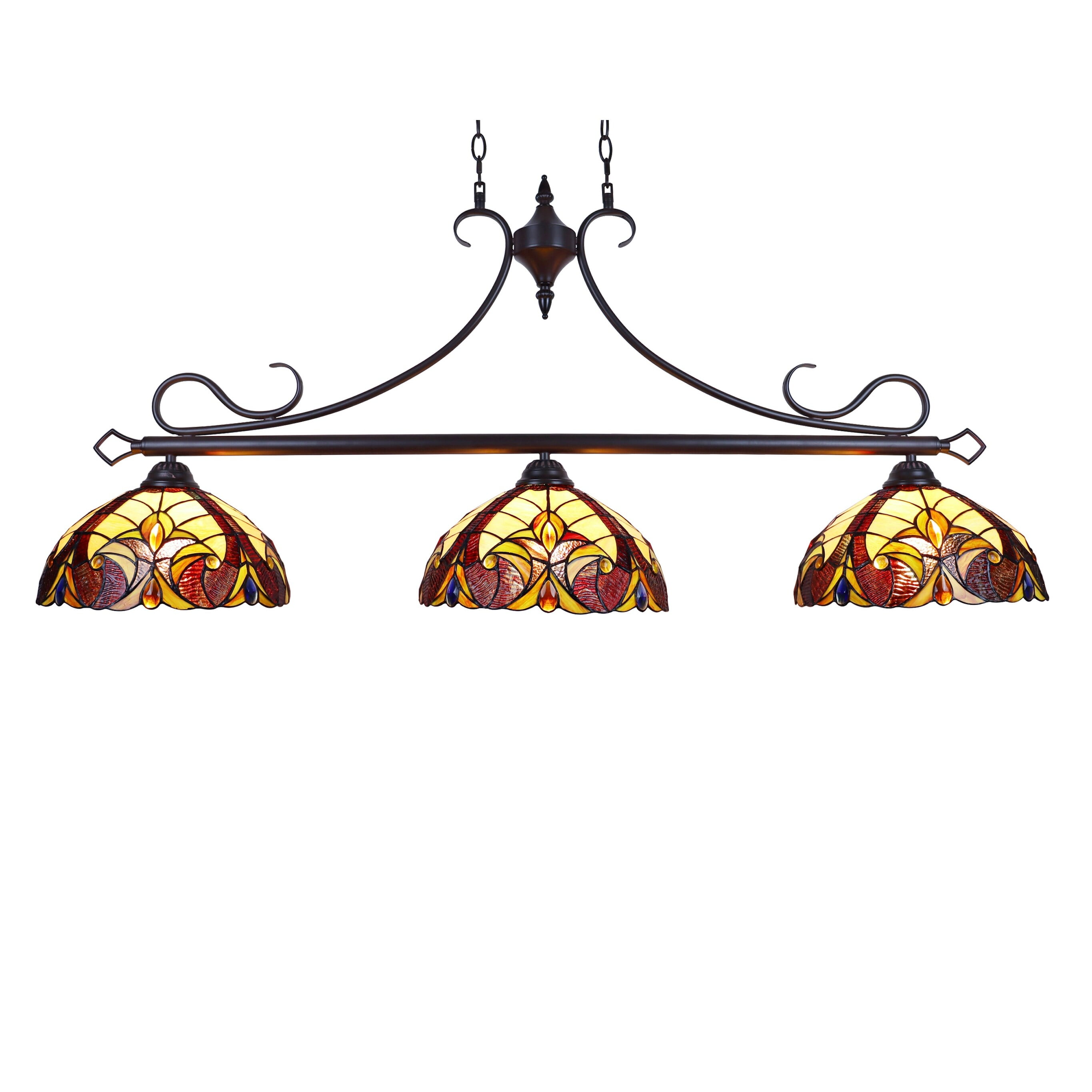 Chloe Lighting Tiffany Style 3-light Linear Island Fixture - Walmart.com