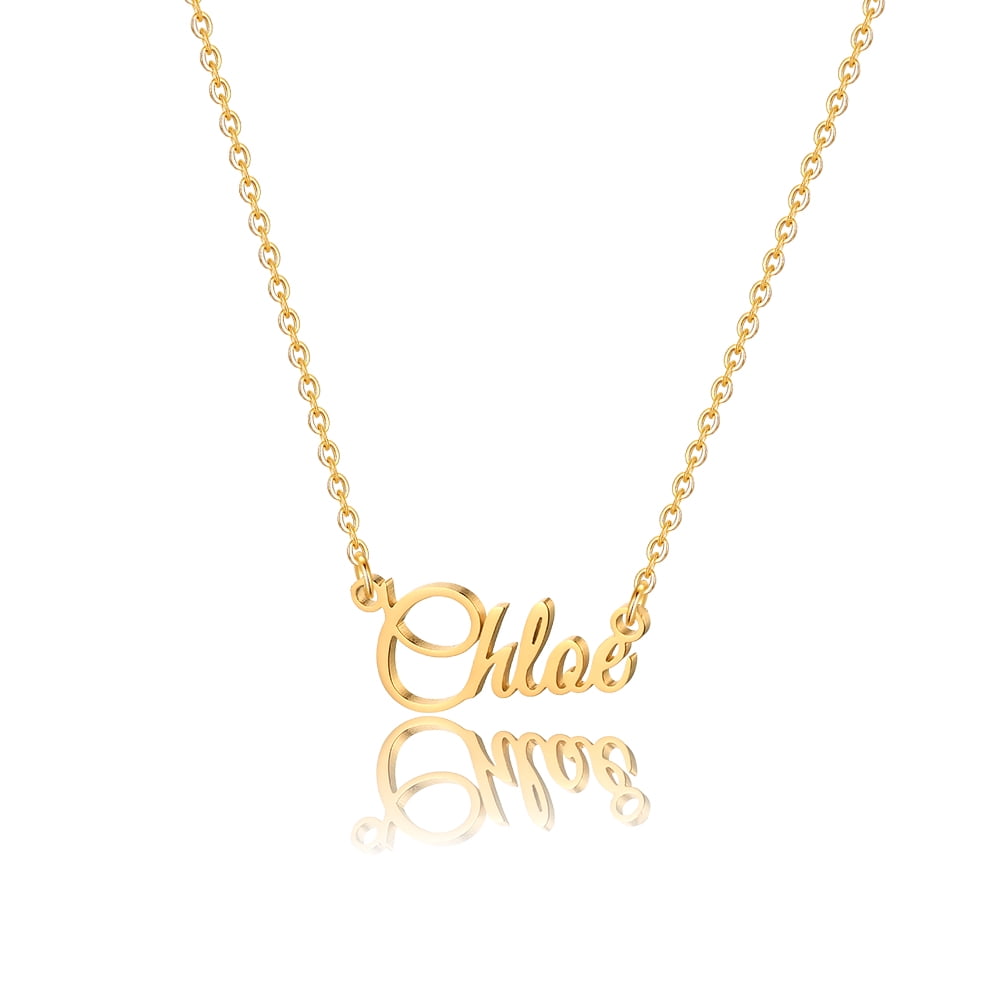 Chloe Name Necklace Personalized, Gold Plated Custom Name Necklace ...