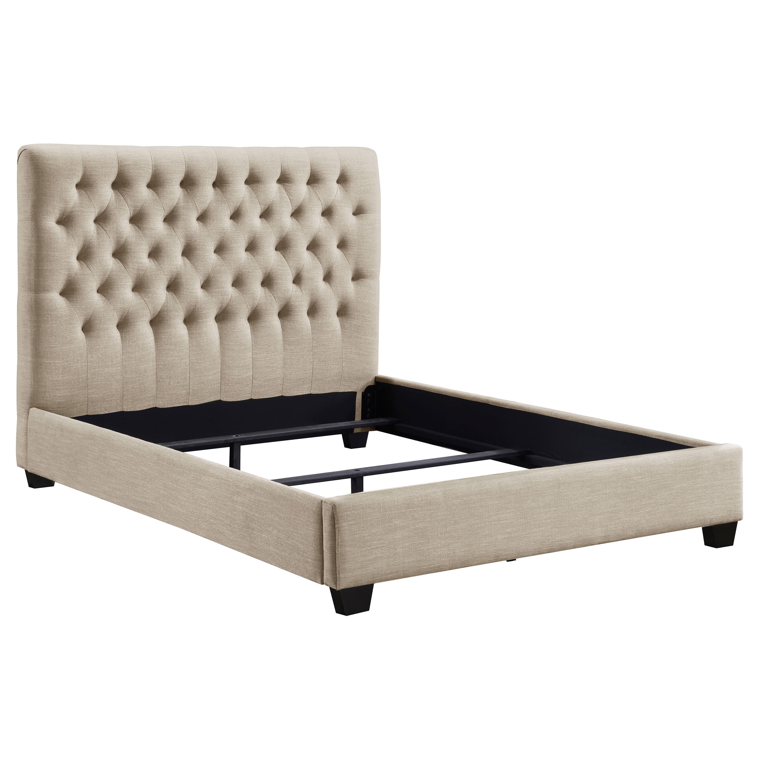 Chloe Upholstered Queen Panel Bed Oatmeal - Walmart.com