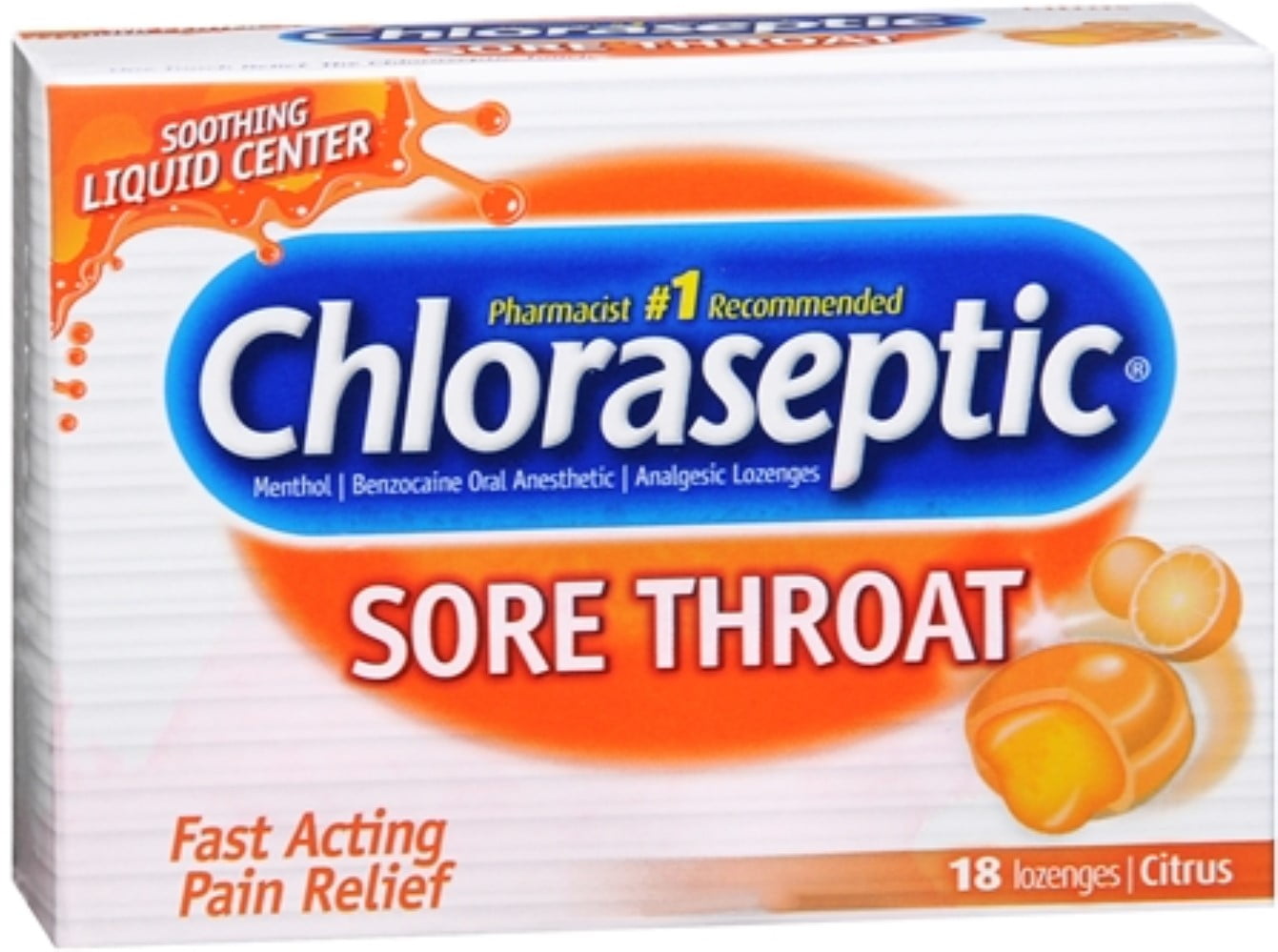 Chloraseptic Sore Throat Lozenges Citrus 18 Each (Pack of 6) - Walmart.com