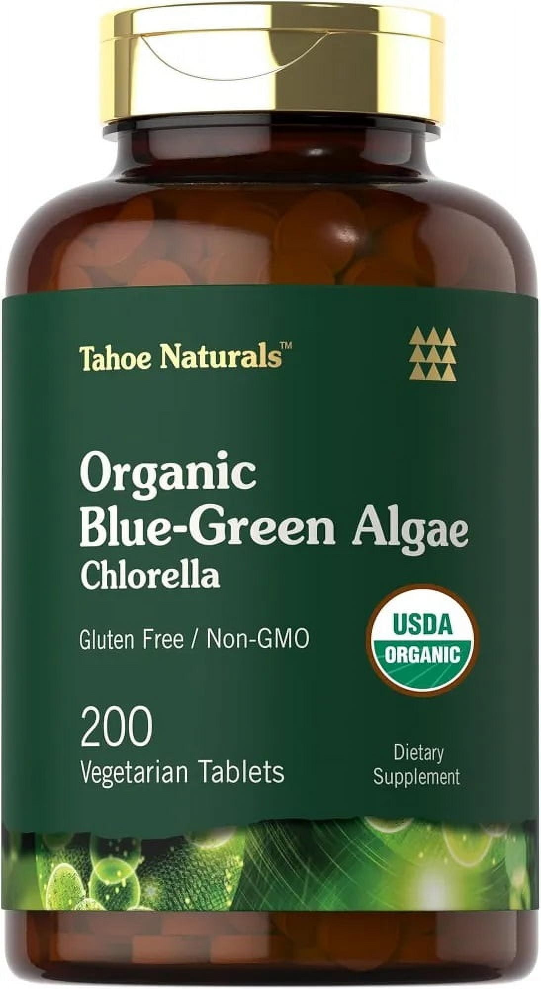 Carlyle Chlorella Blue-Green Algae 500mg, 200 Tablets, Gluten-Free ...