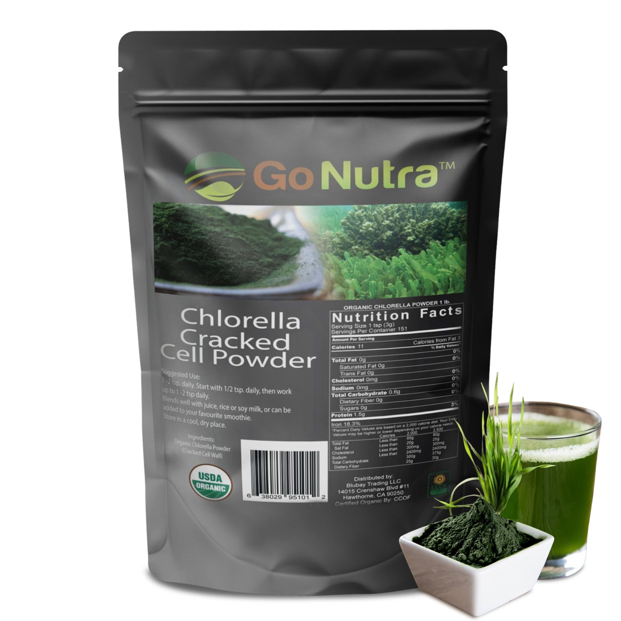 Chlorella Powder Organic 1 lb - Chlorella Cracked Cell Green Powder ...