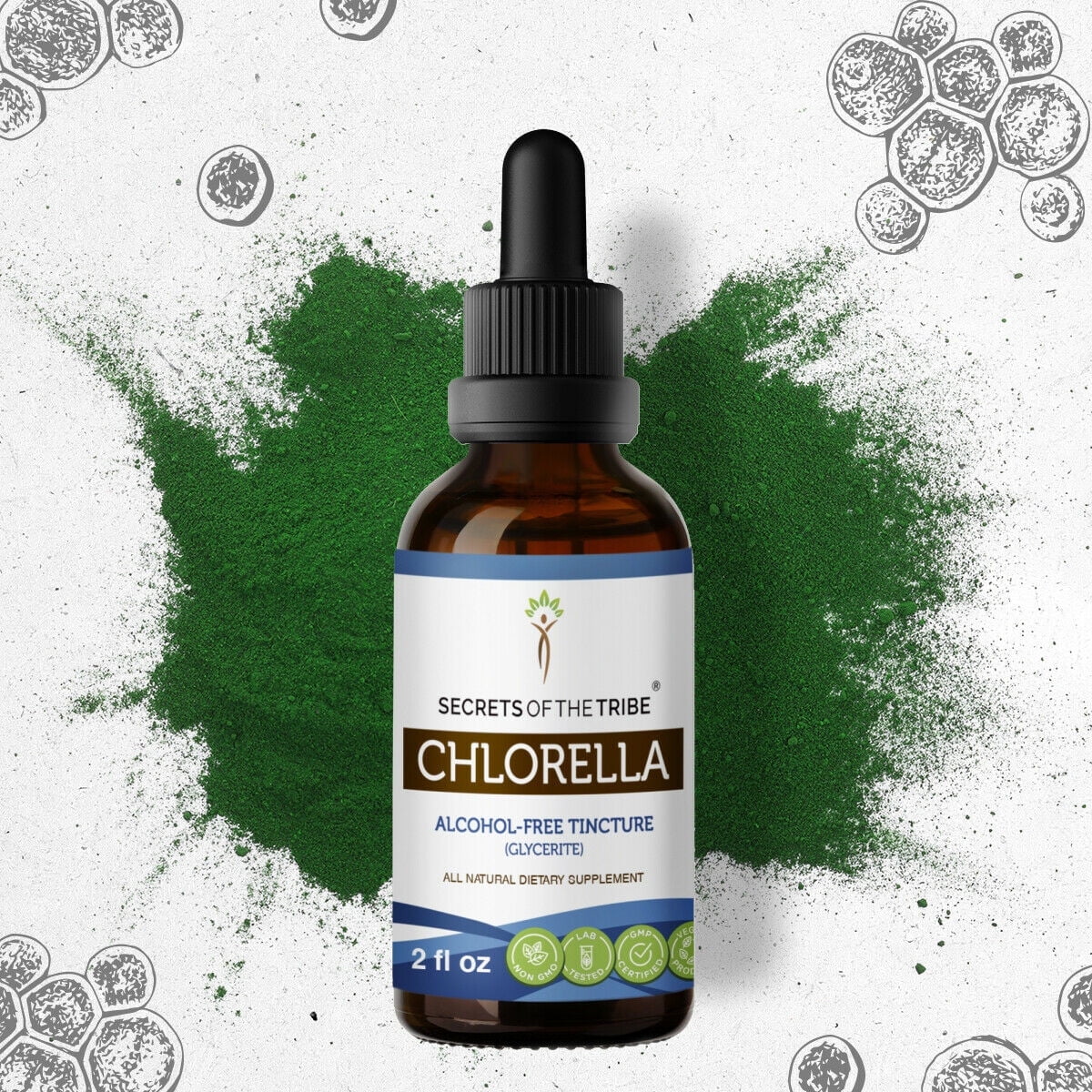 Secrets of the Tribe Chlorella Tincture Dietary Supplement, Natural ...