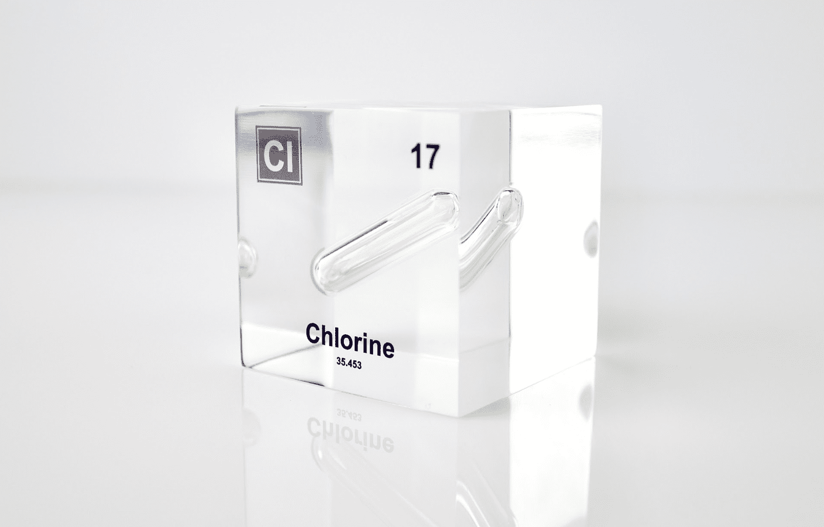 Engineered Labs Educational Chlorine Element Cube Display Clear Acrylic ...