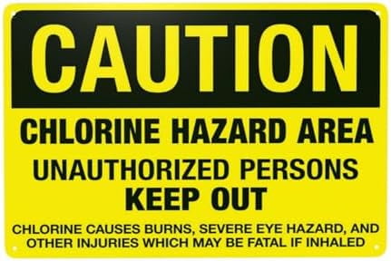 Chlorine Hazard Area, Unauthorized Persons Keep Out, New Jersey Pool ...