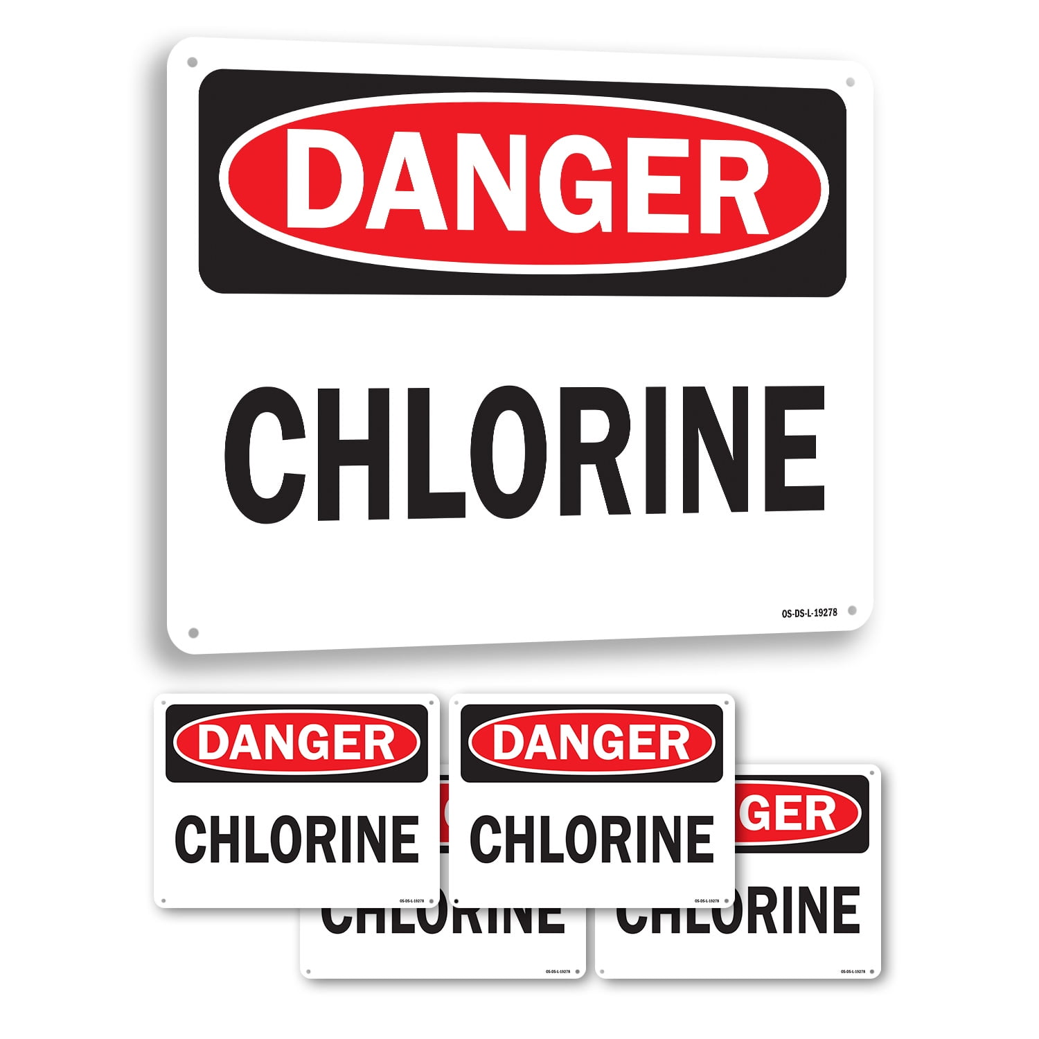 Chlorine OSHA Danger Rigid Plastic Sign 18 Inch x 12 Inch - 5 Pack ...