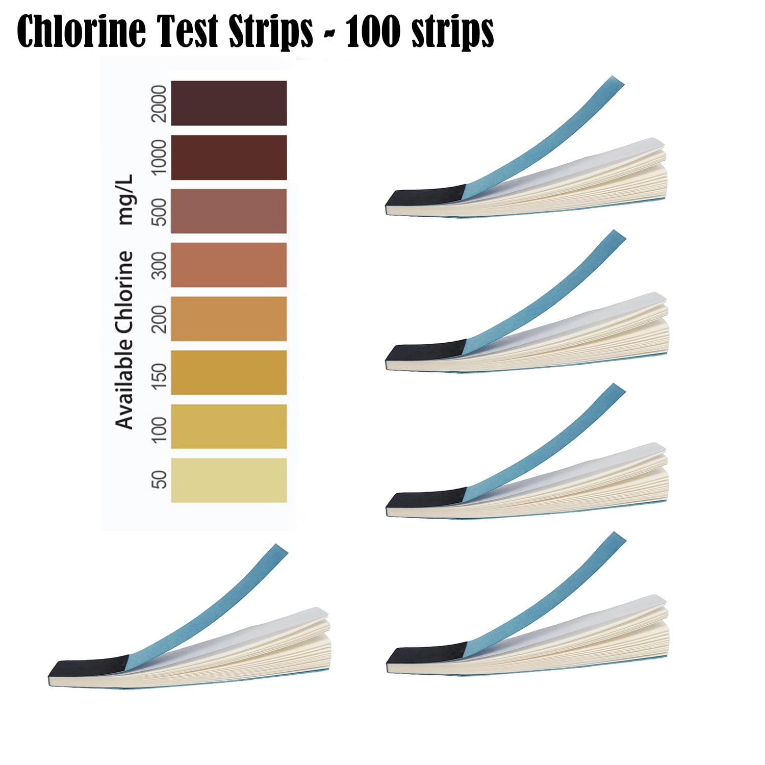 Chlorine Test Strips, Bleach Test Paper, 100 Strips with Air and Water ...