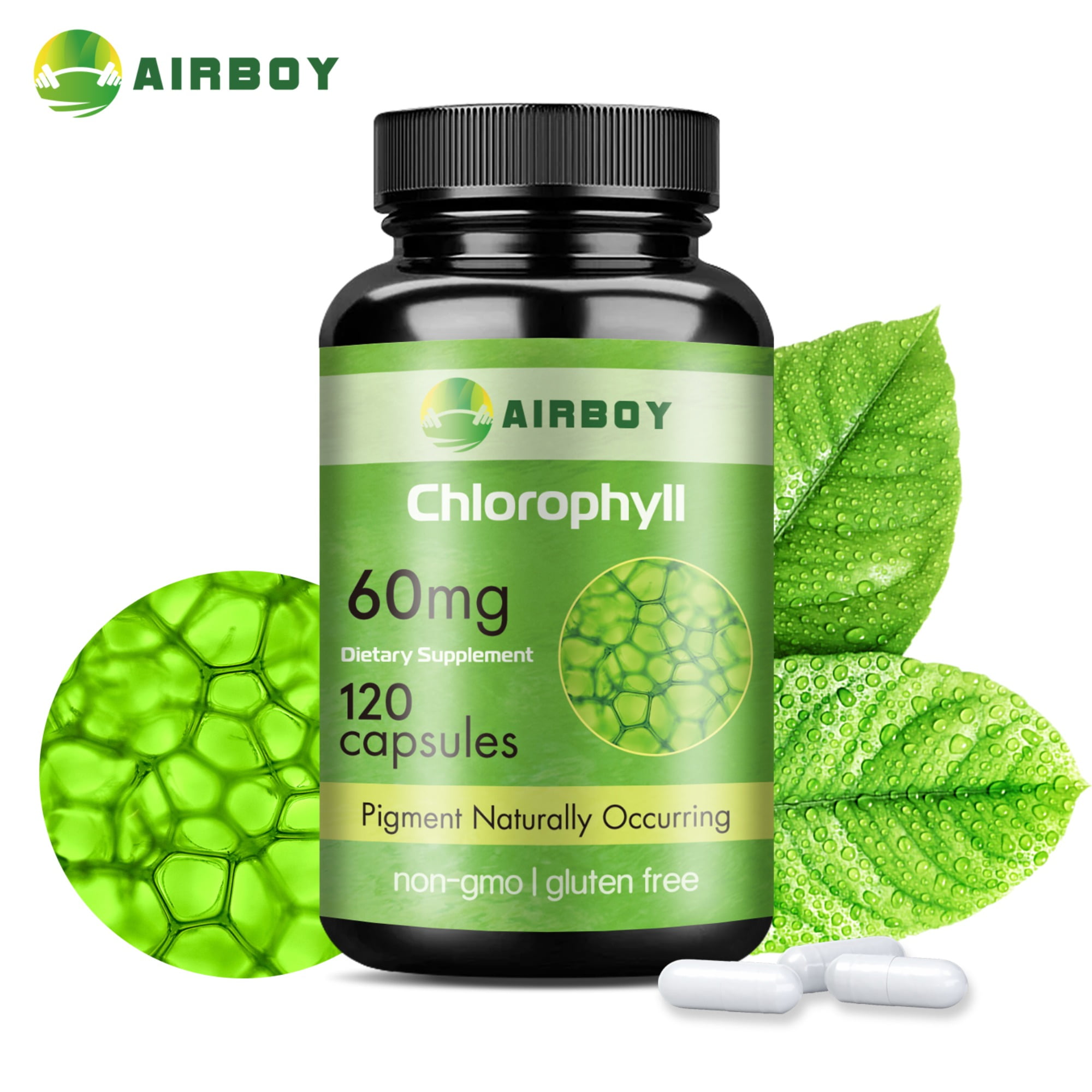 Chlorophyll 60mg - Immune Boost, Gut Health & Skin Detox, Internal ...