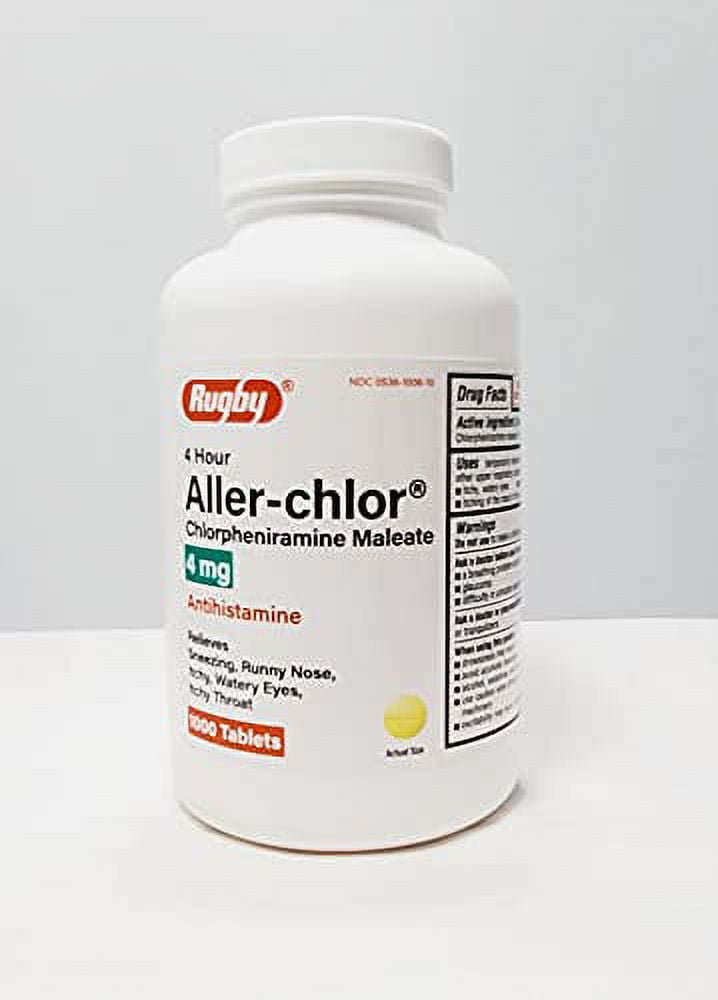 Chlorpheniramine Maleate 4Mg Generic For Chlor-Trimeton Allergy 1000 ...