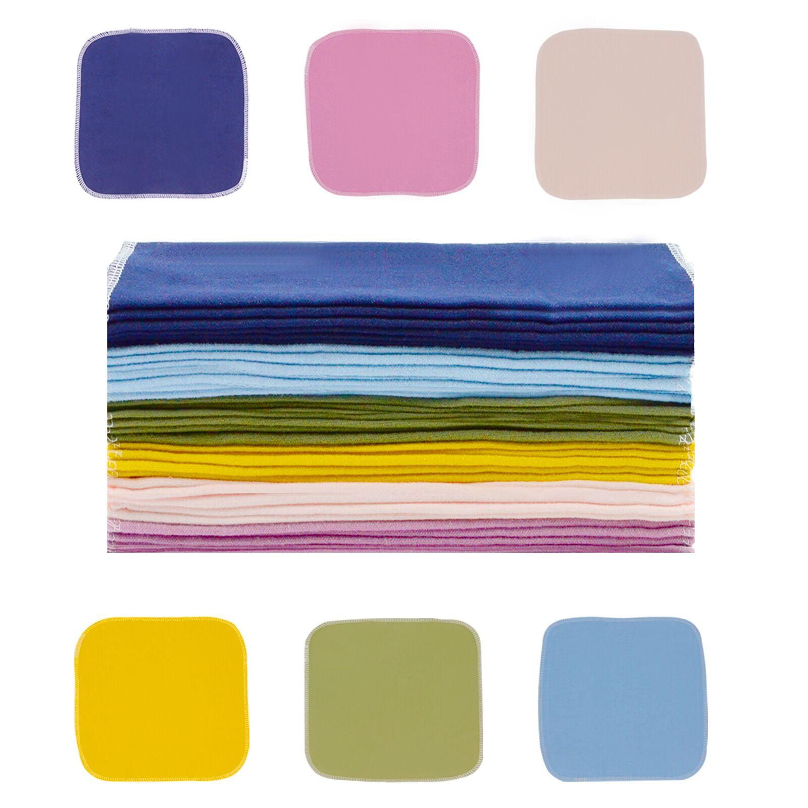 Chloven 100% Cotton Reusable Towels, 30 Pack 10'' X 10'' Eco Friendly ...