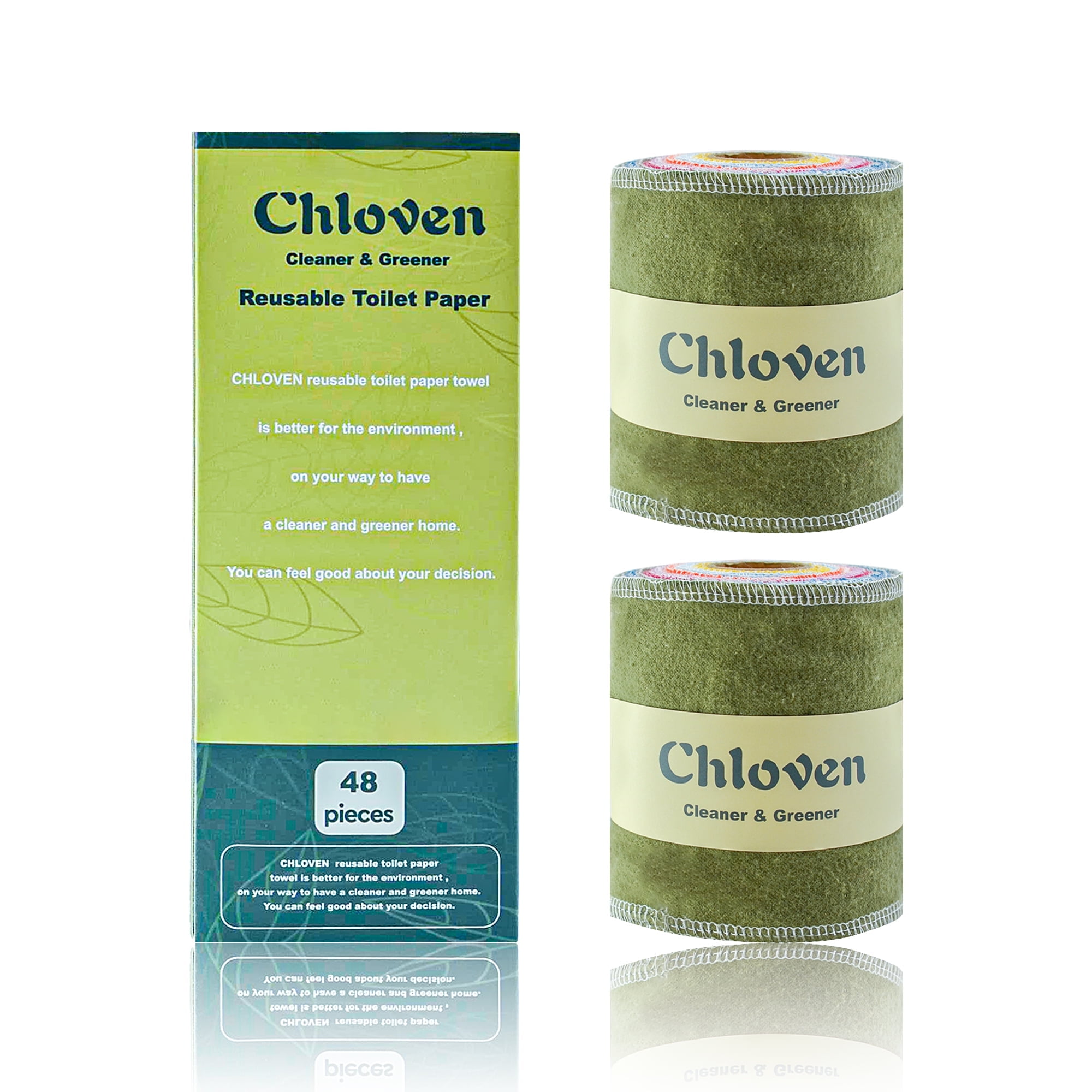 Chloven Reusable Toilet Paper Washable Roll - 48 Pack Cotton Cloth ...