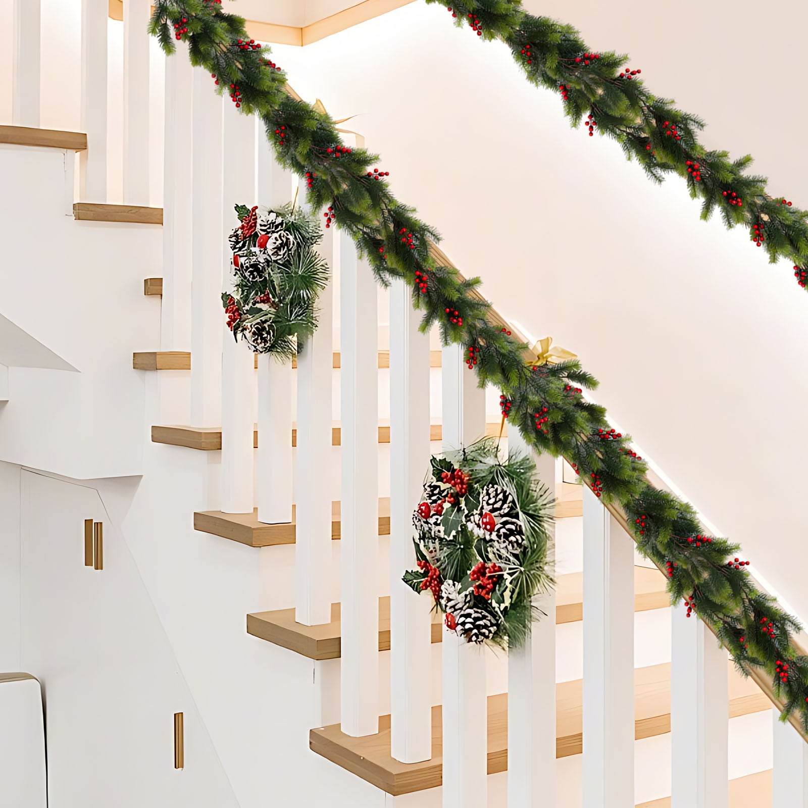 Chmadoxn Christmas 144 Branch Garlands, Artificial Pine Garlands, Real ...