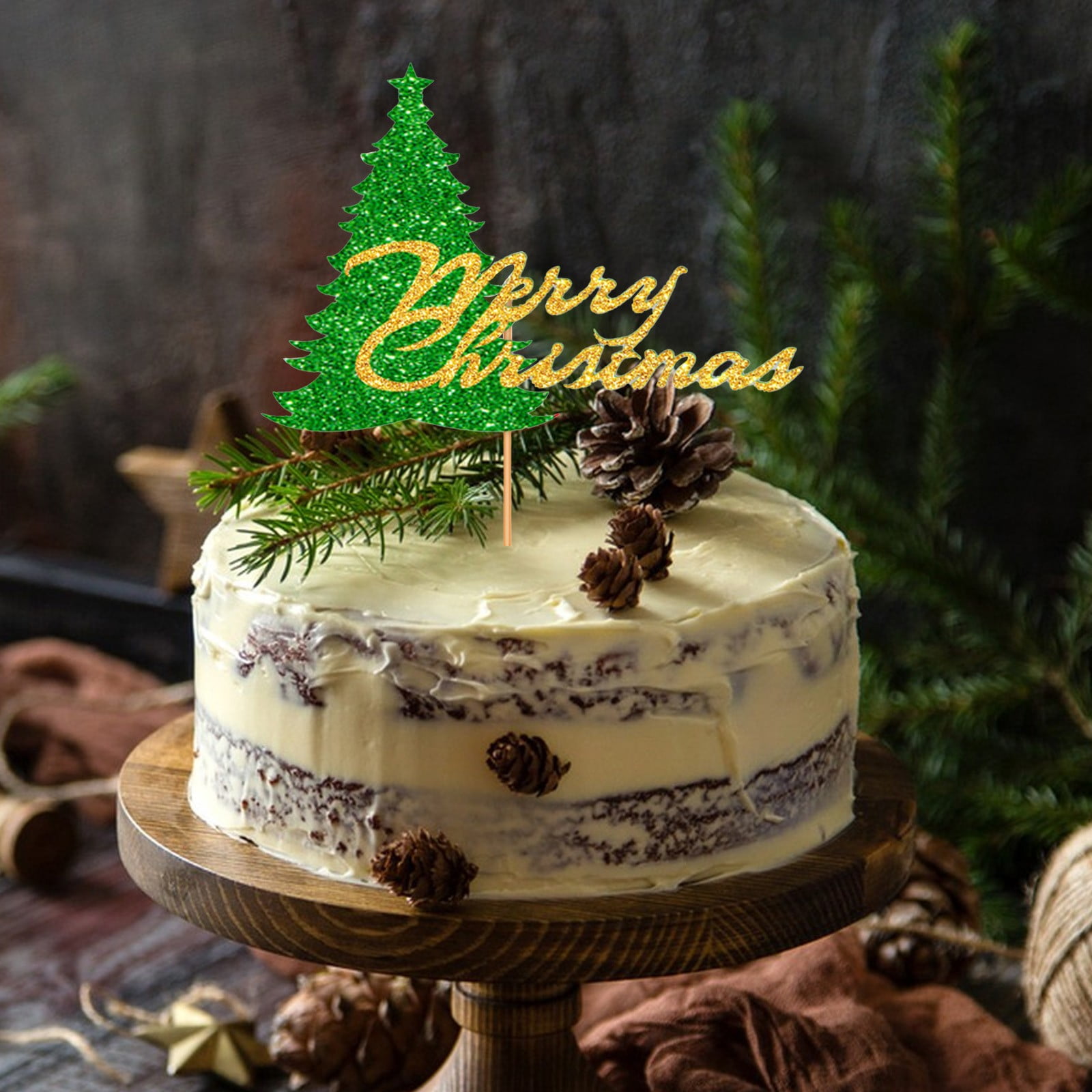 Chmadoxn Christmas Cake Toppers, Xmas Cake Toppers, Merry Christmas ...