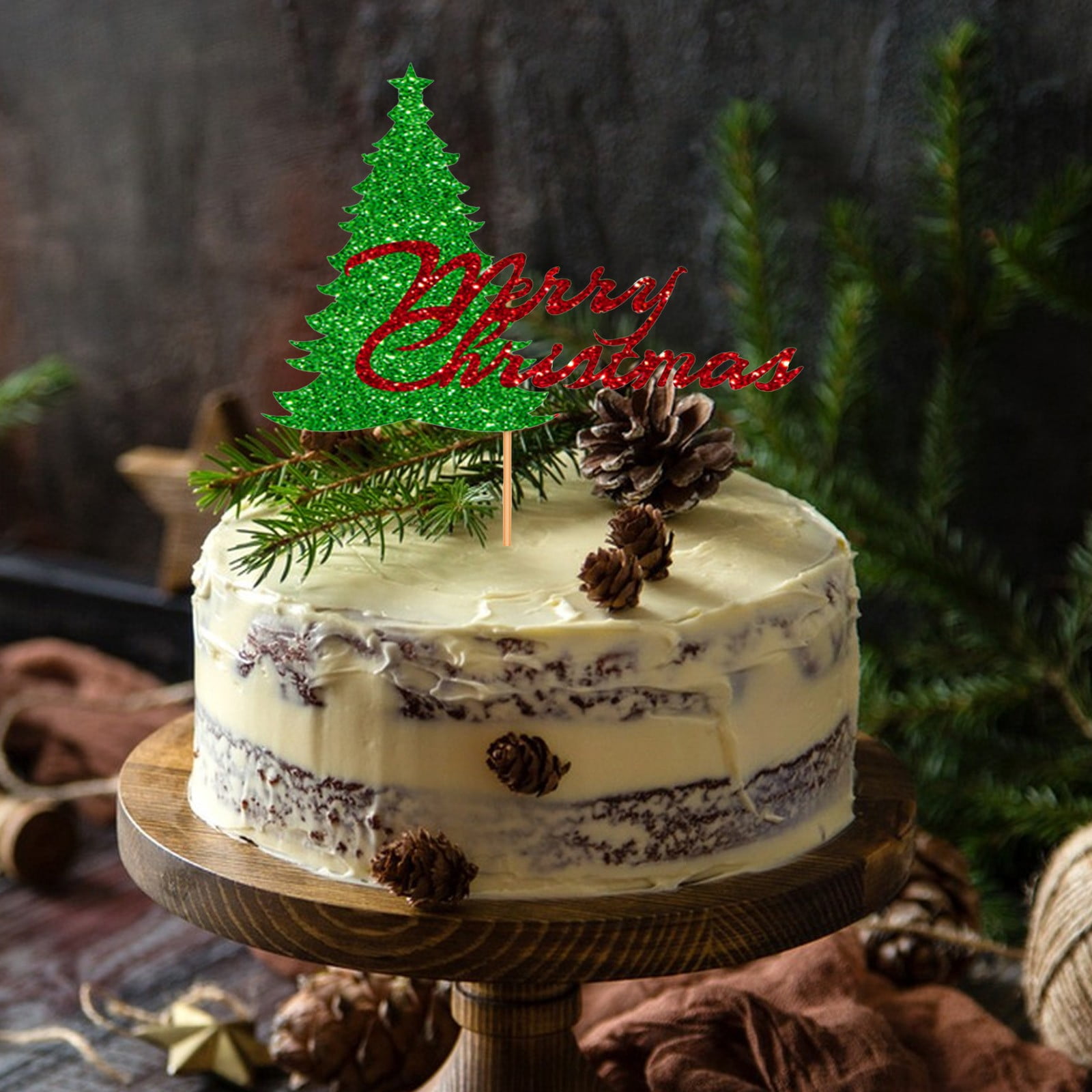 Chmadoxn Christmas Cake Toppers, Xmas Cake Toppers, Merry Christmas ...