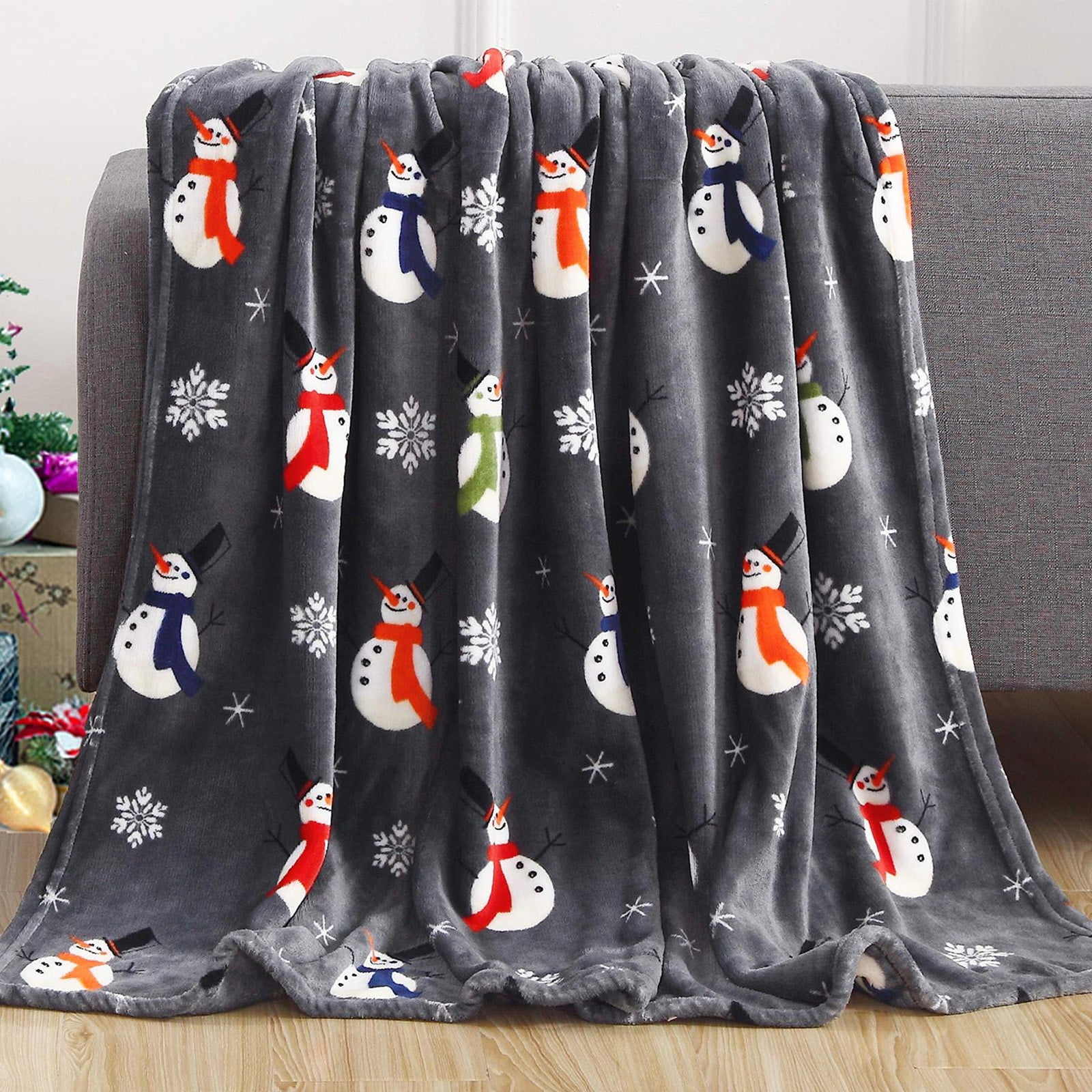 Chmadoxn Christmas Throw Blanket, Winter Holiday Fleece Blanket ...