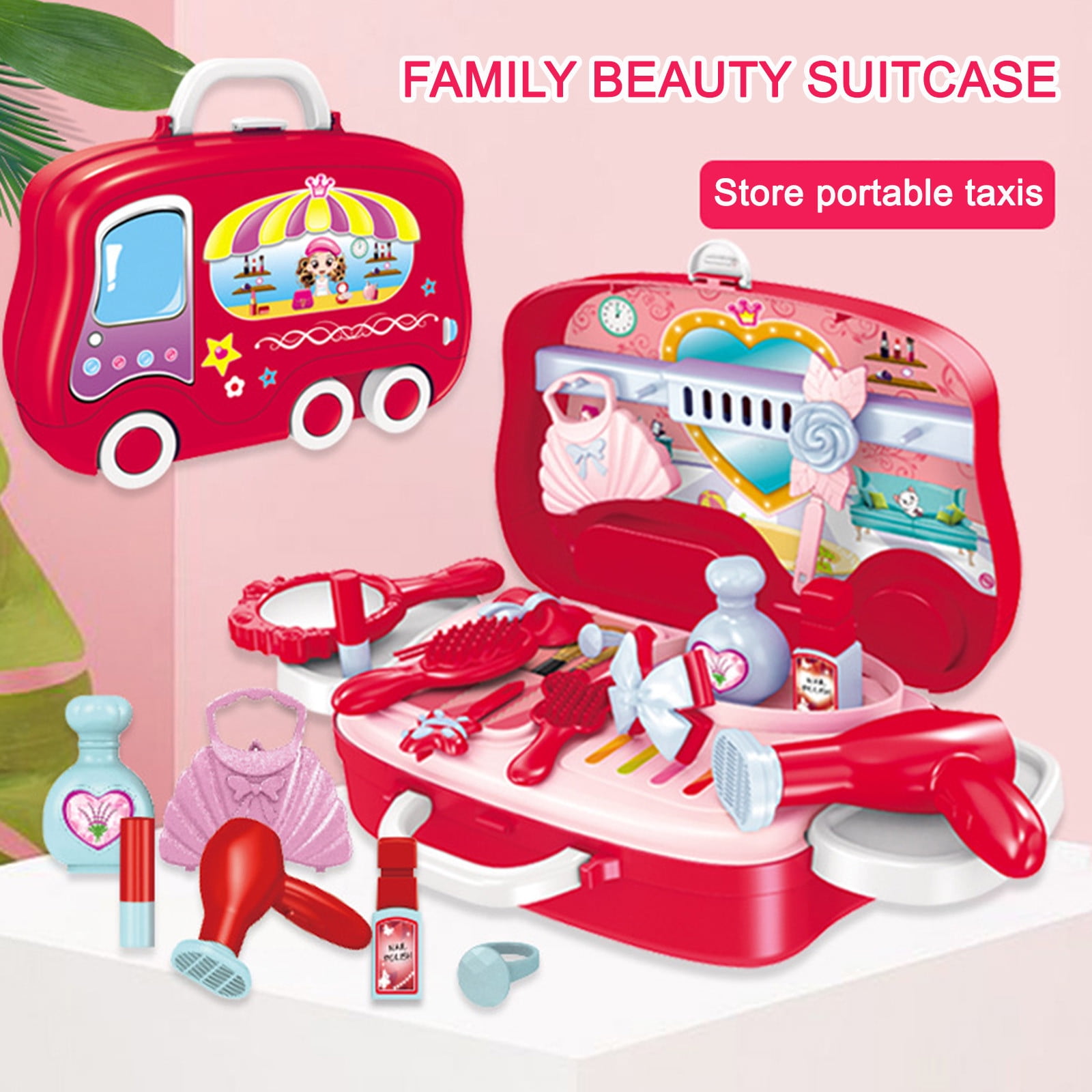 Chmadoxn Kids Makeup Playset Suitcase, Toddler Toys 11 Pcs Pretend Play ...