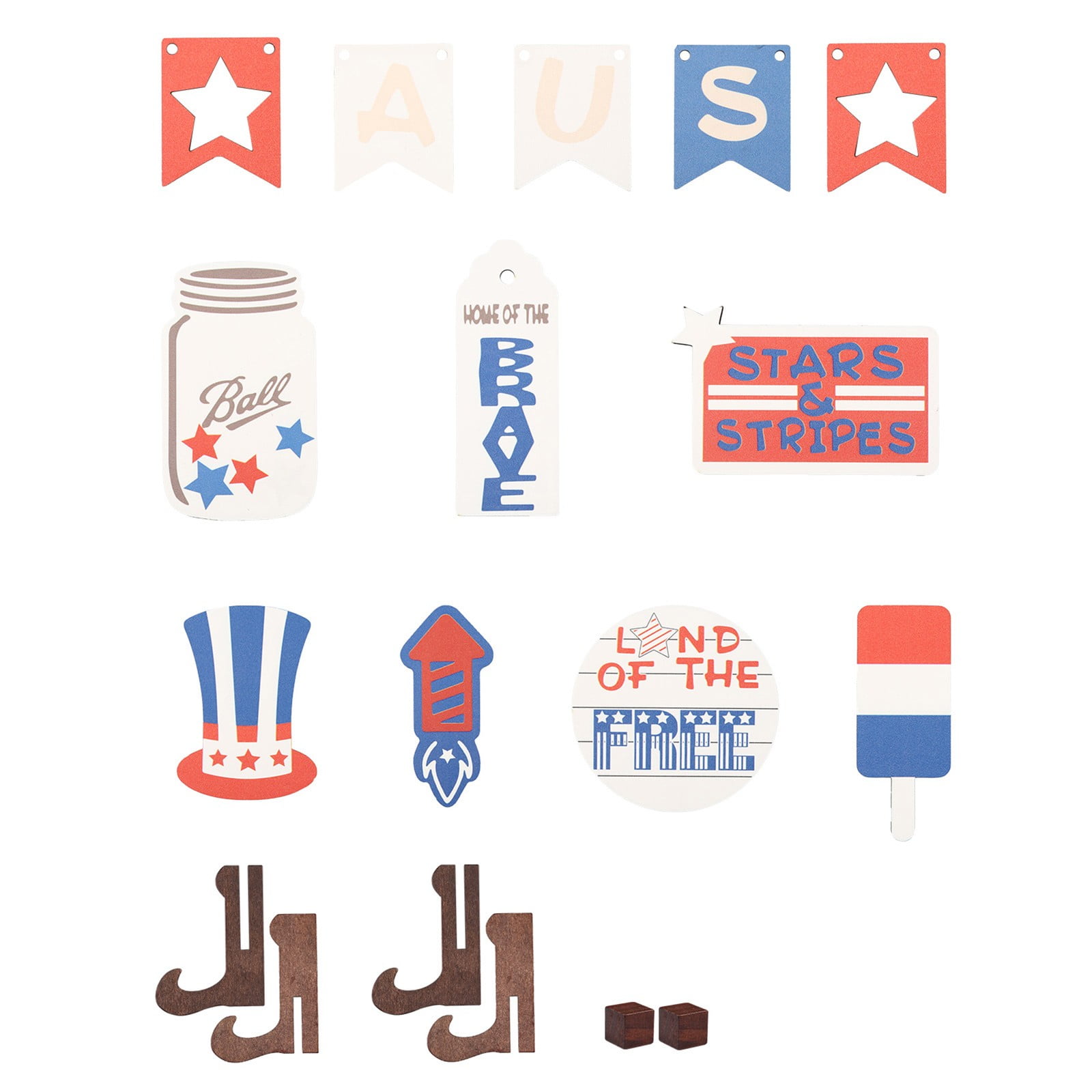 Chmadoxn Patriotic Farmhouse Tiered Tray Decor Set 4th of July Tiered ...