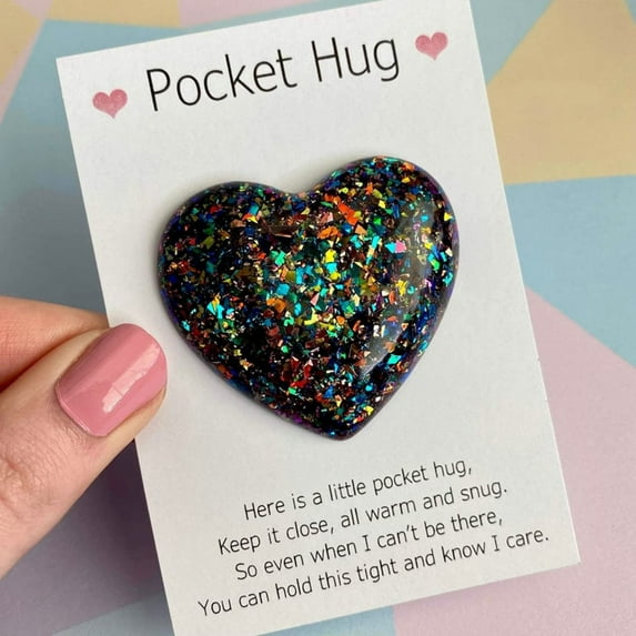 Chmadoxn Pocket Hug Heart with Greeting Cards, Cute Little Heart Pocket ...