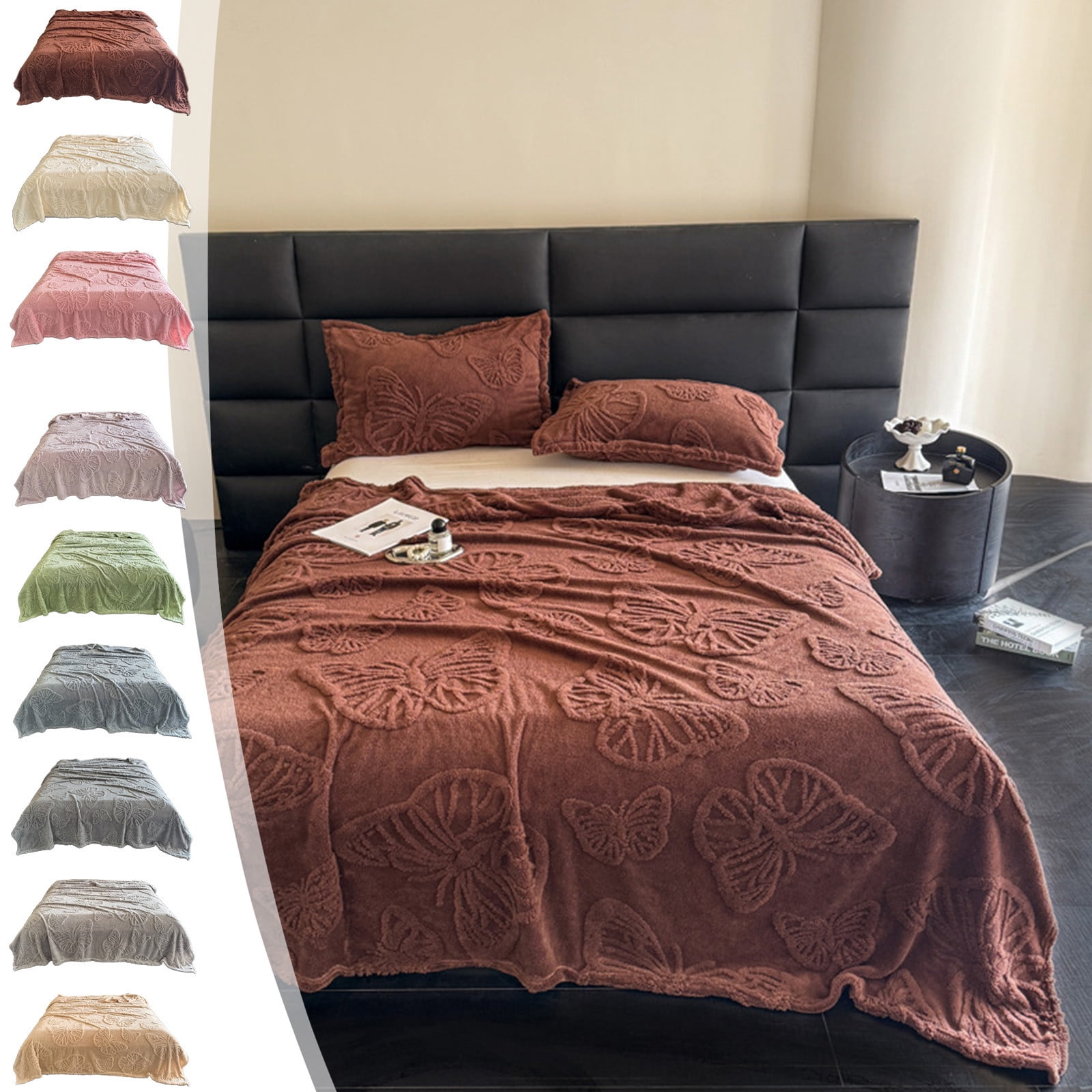 Chmadoxn Solid Color Taffeta Fleece Blanket - Soft Polyester Throw ...