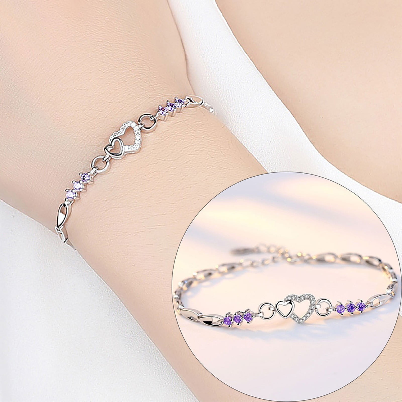 Chmadoxn Toddler Toys, Baby Toys Amethyst Plated 925 Bracelet Love ...