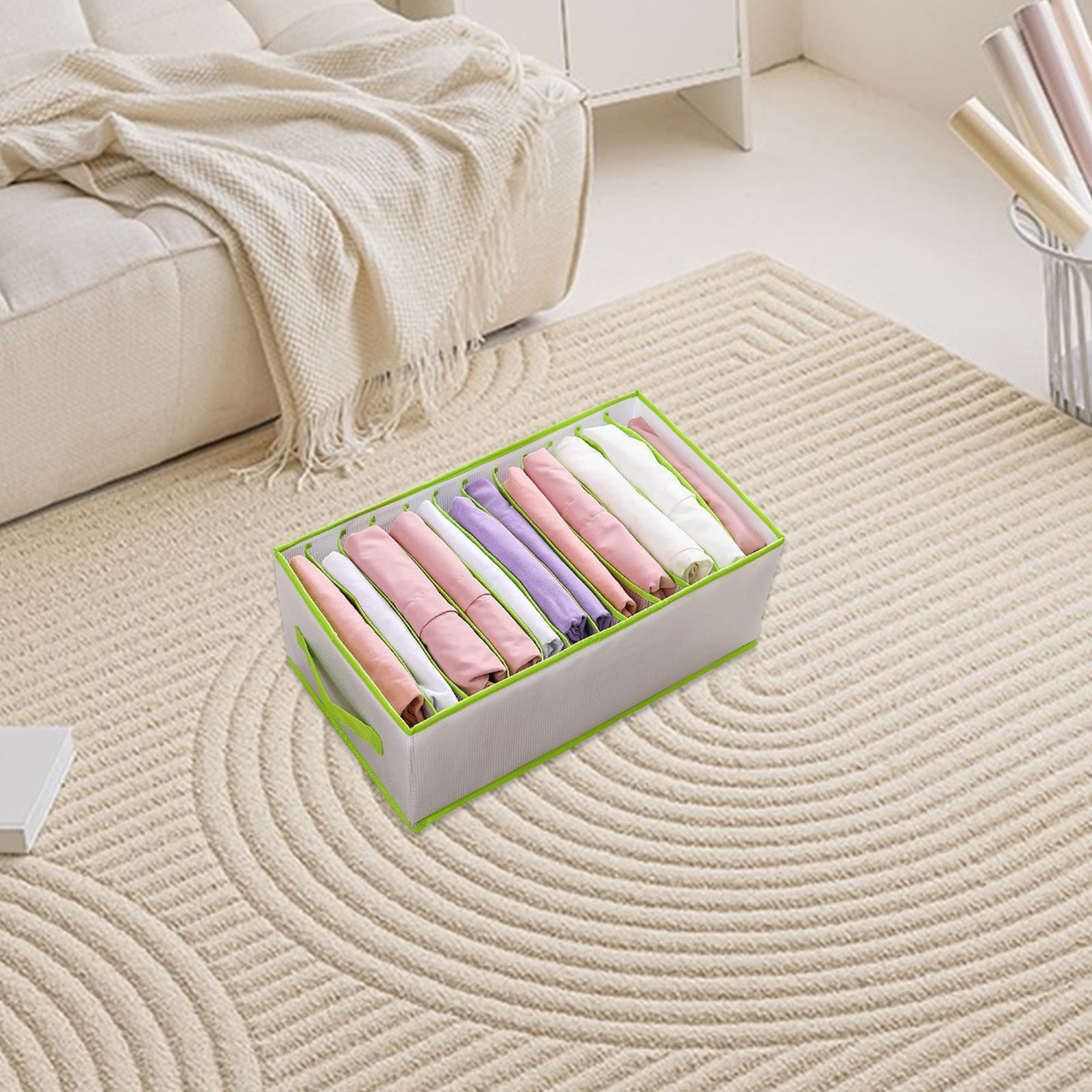 Chmadoxn Wardrobe Clothes Organizer, 12 Grids Washable Portable Closet ...