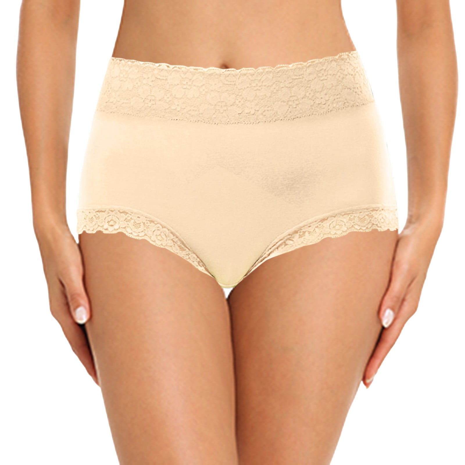 Chnzic Women Fashion Plus Size Cotton Lace High Waist Sexy Comfortable