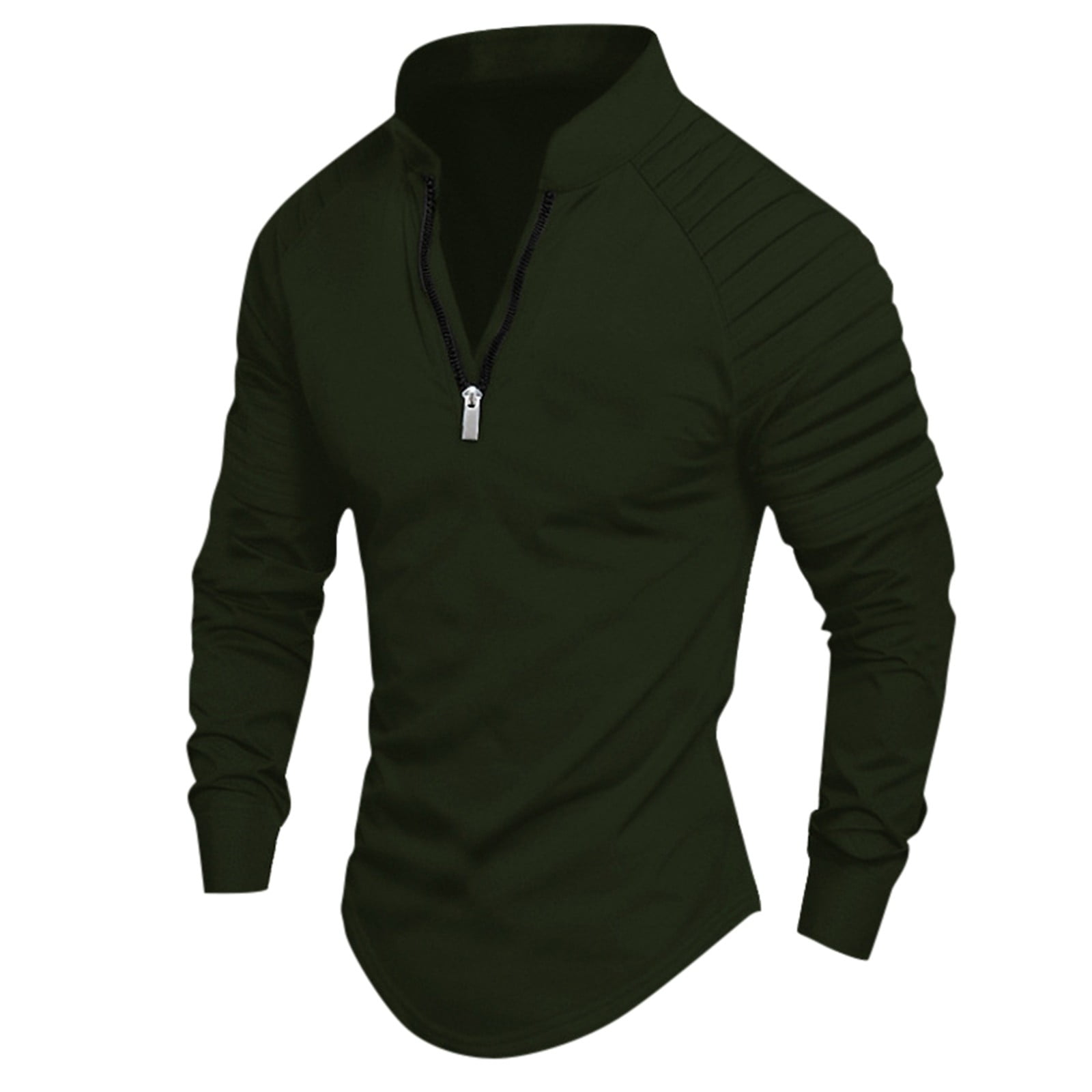 Chnzic Zipper Shirts For Men's Slim Fit Shirt Casual Stretch Shoulder ...