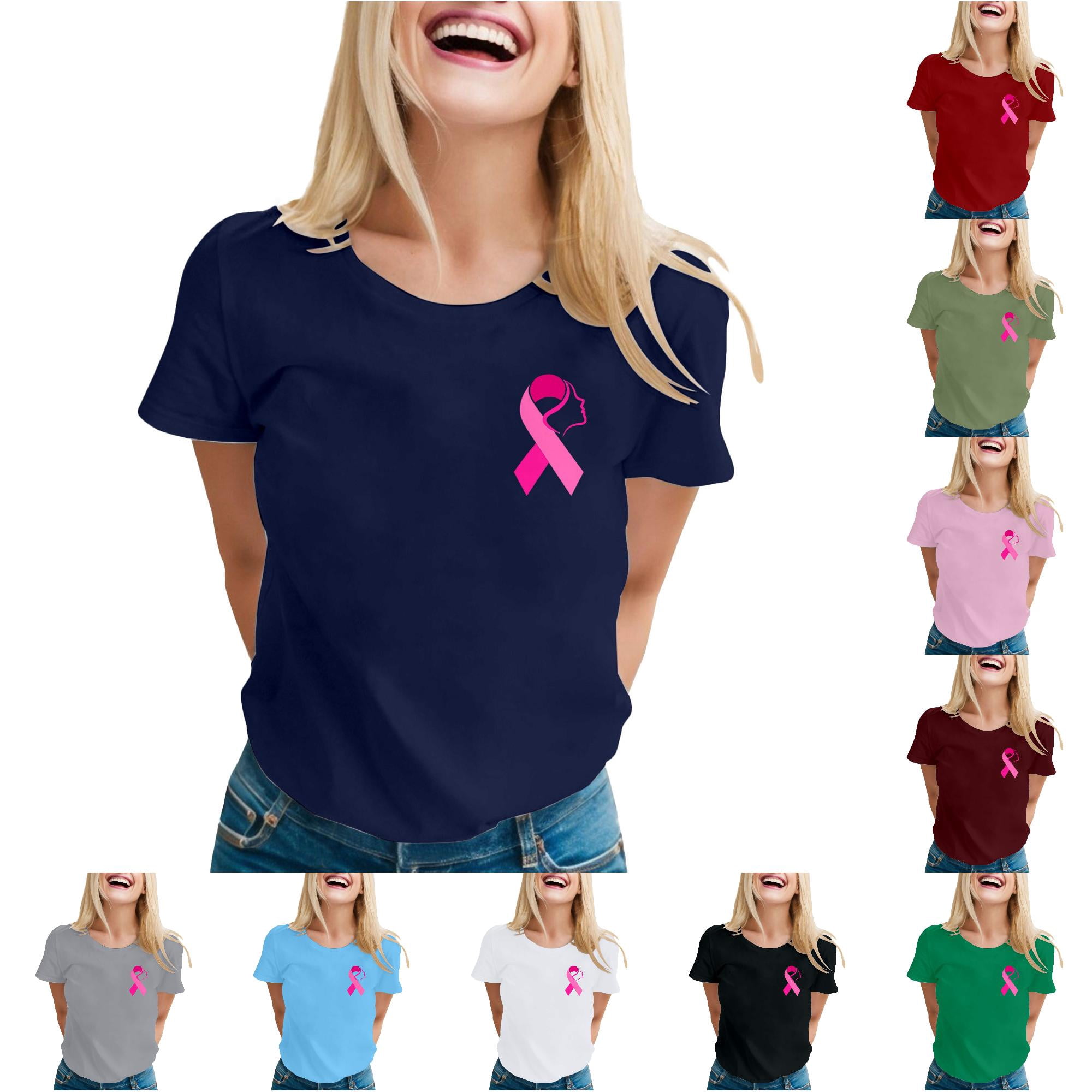 ChoXxx Women's Awareness Month Graphic Tee Cancer Awareness Casual Crew ...