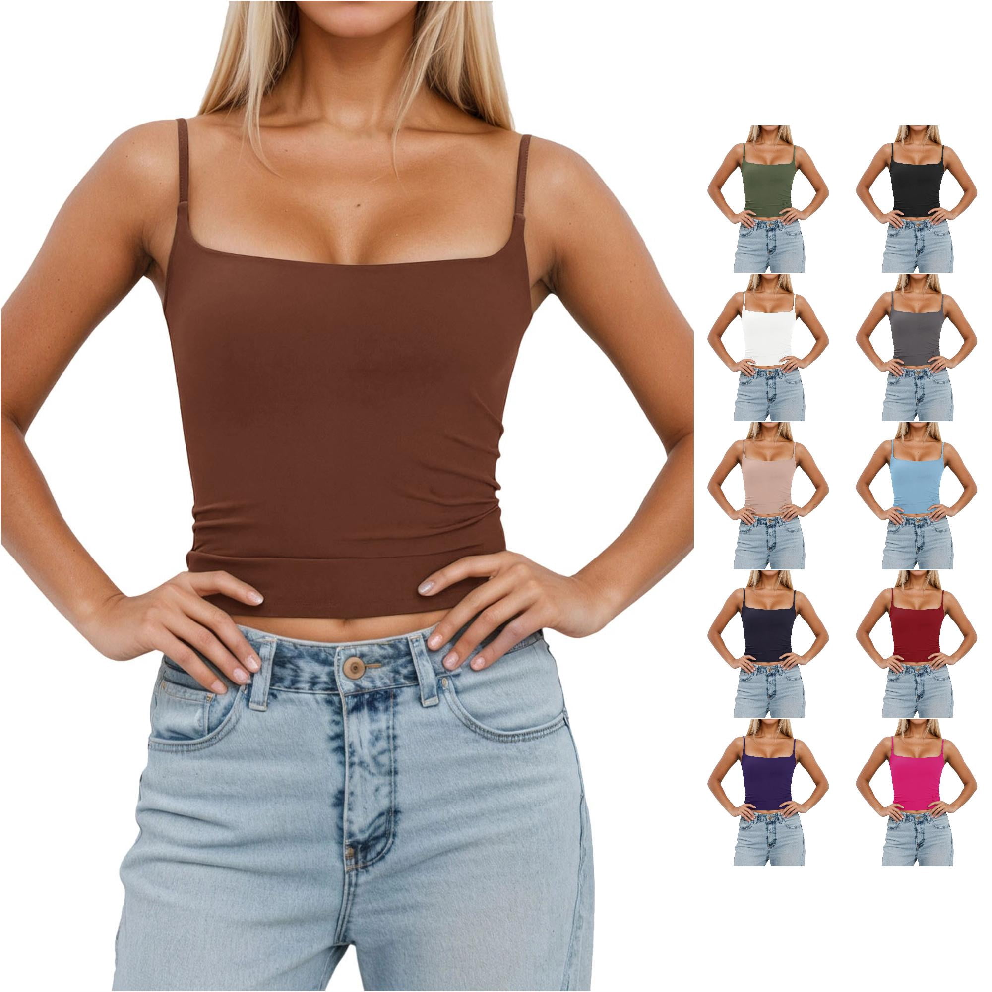 ChoXxx Women's Sexy Slim Fit Sleeveless Tank Top with Removable Padding ...