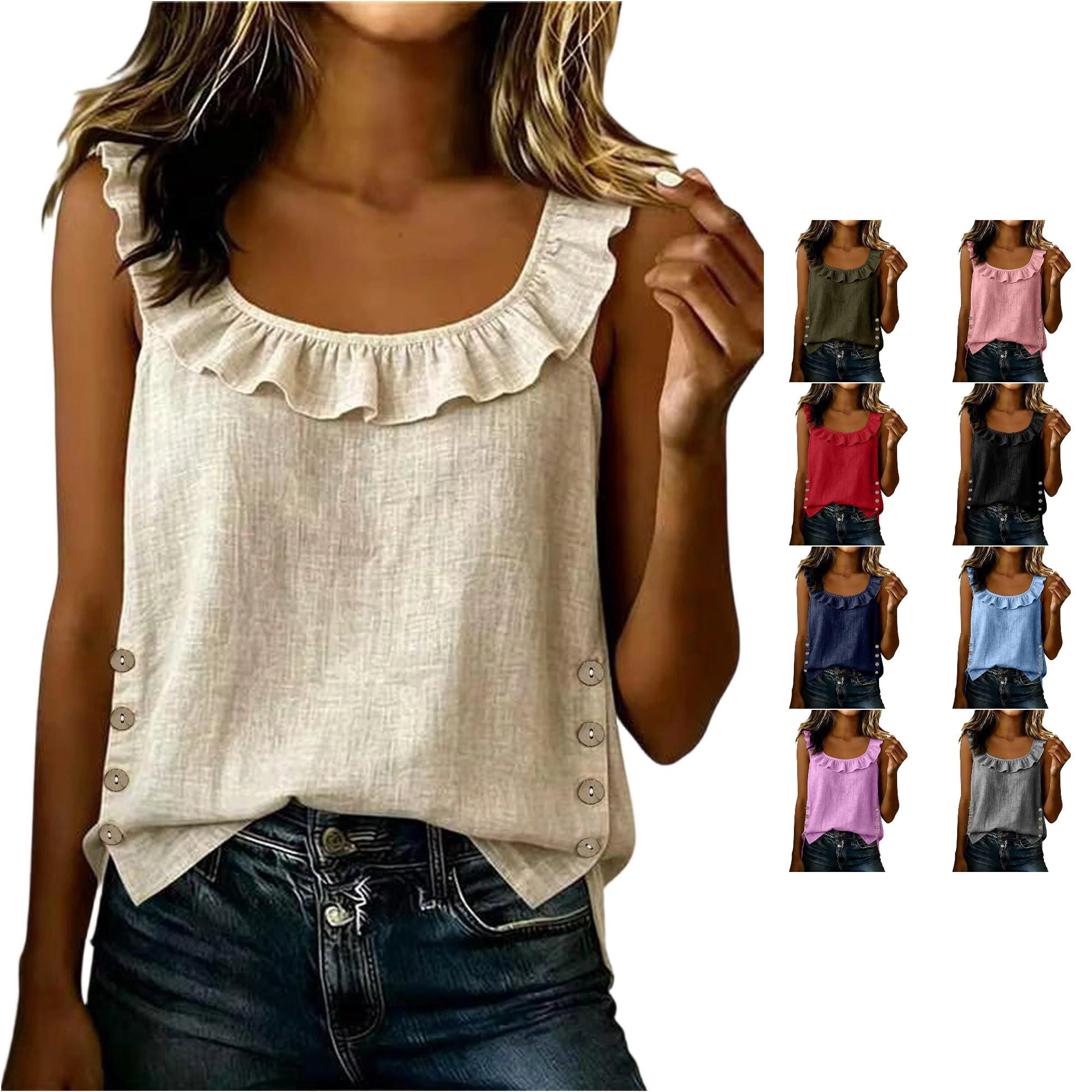 ChoXxx Women's Soft Breathable Everyday T Shirt Top Casual Wear Beige L ...