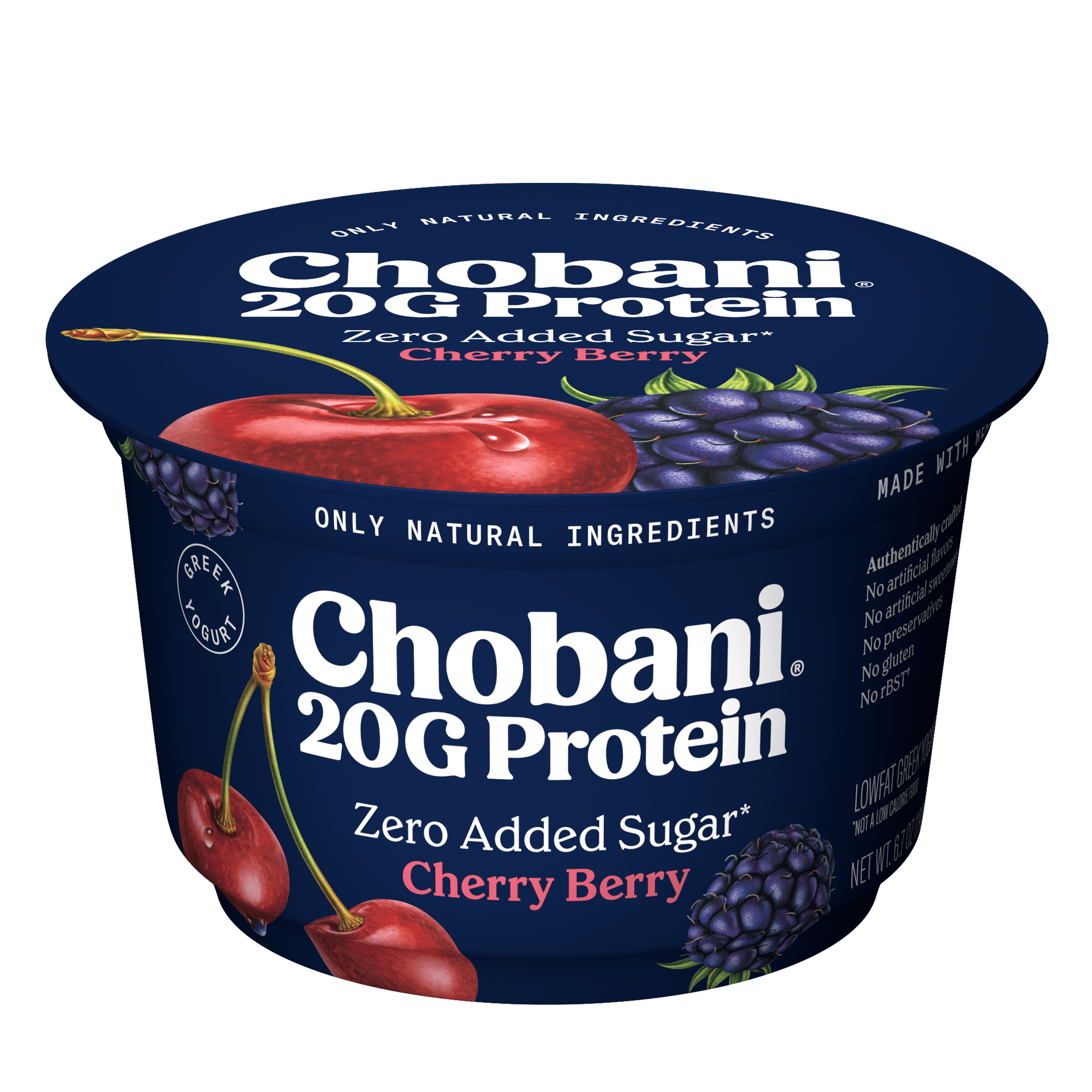 Chobani 20G Protein Low-Fat Greek Yogurt Cherry Berry 6.7oz Cup with ...